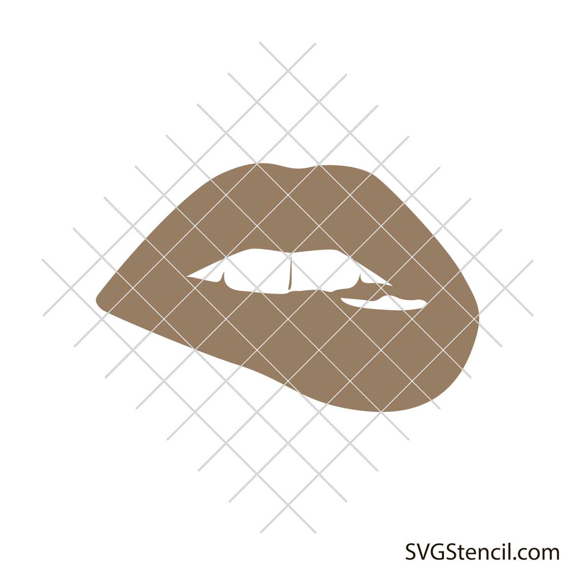 Biting lips svg free | Lip biting svg - SVGStencil