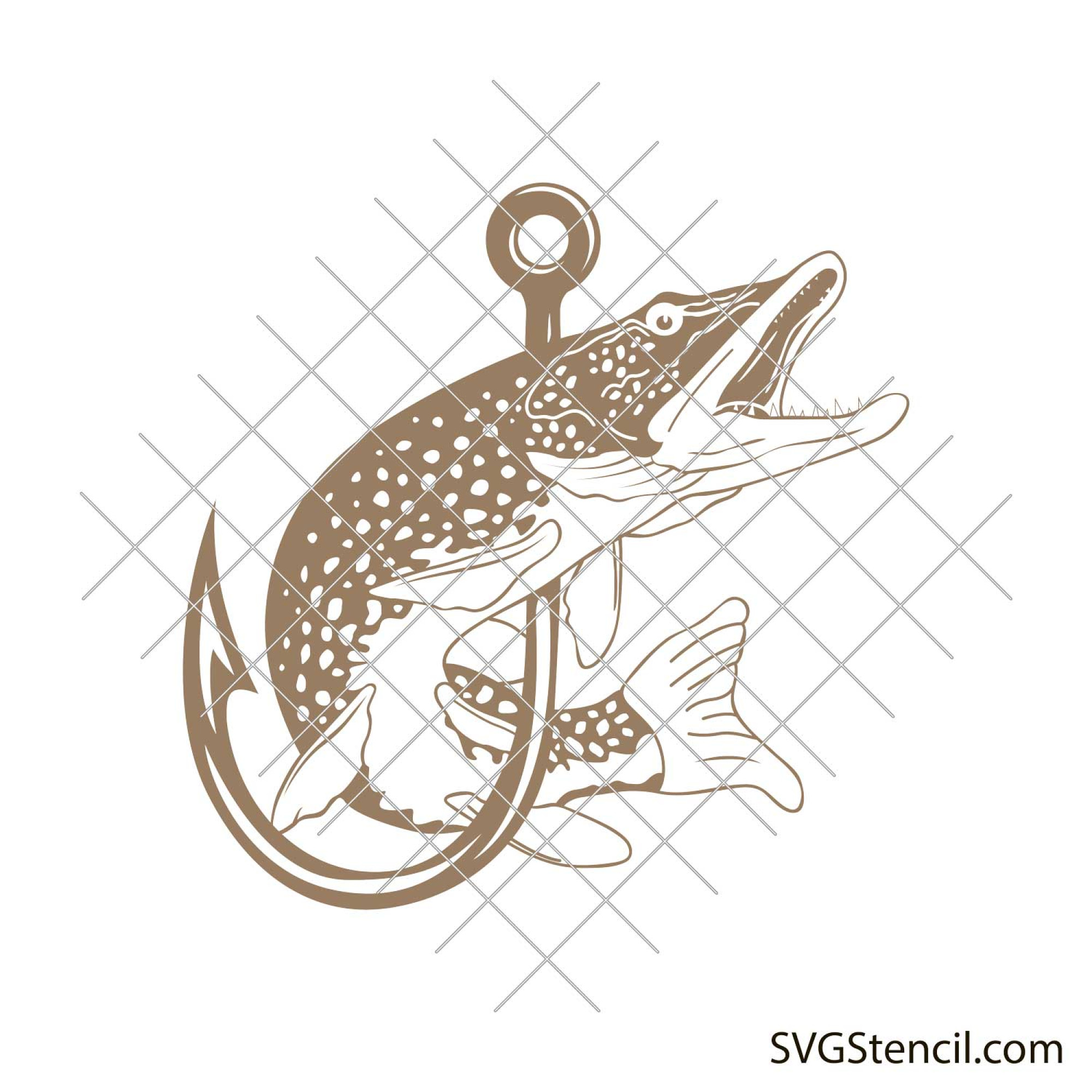 Fish hook svg | Fishing lures svg | Fish on svg - SVGStencil