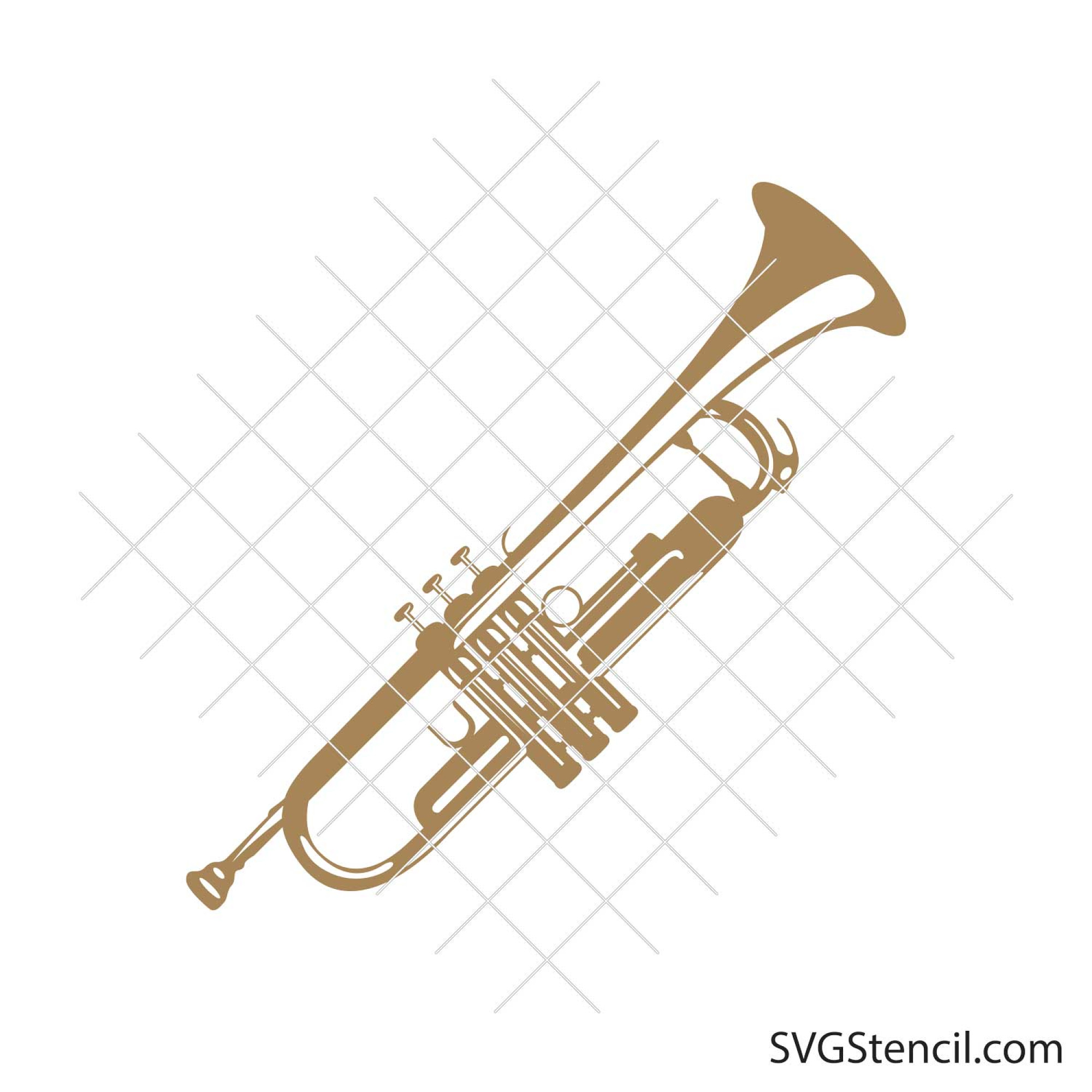 Trumpet svg | Music svg | Musical instrument svg - SVGStencil