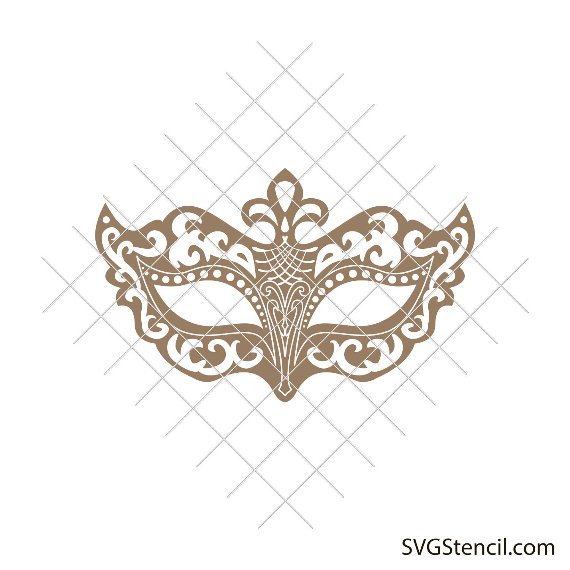 Carnival mask svg | Mardi gras svg | Masquerade mask svg - SVGStencil
