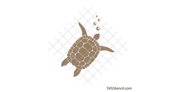 Swimming sea turtle svg | Sea turtle svg - SVGStencil