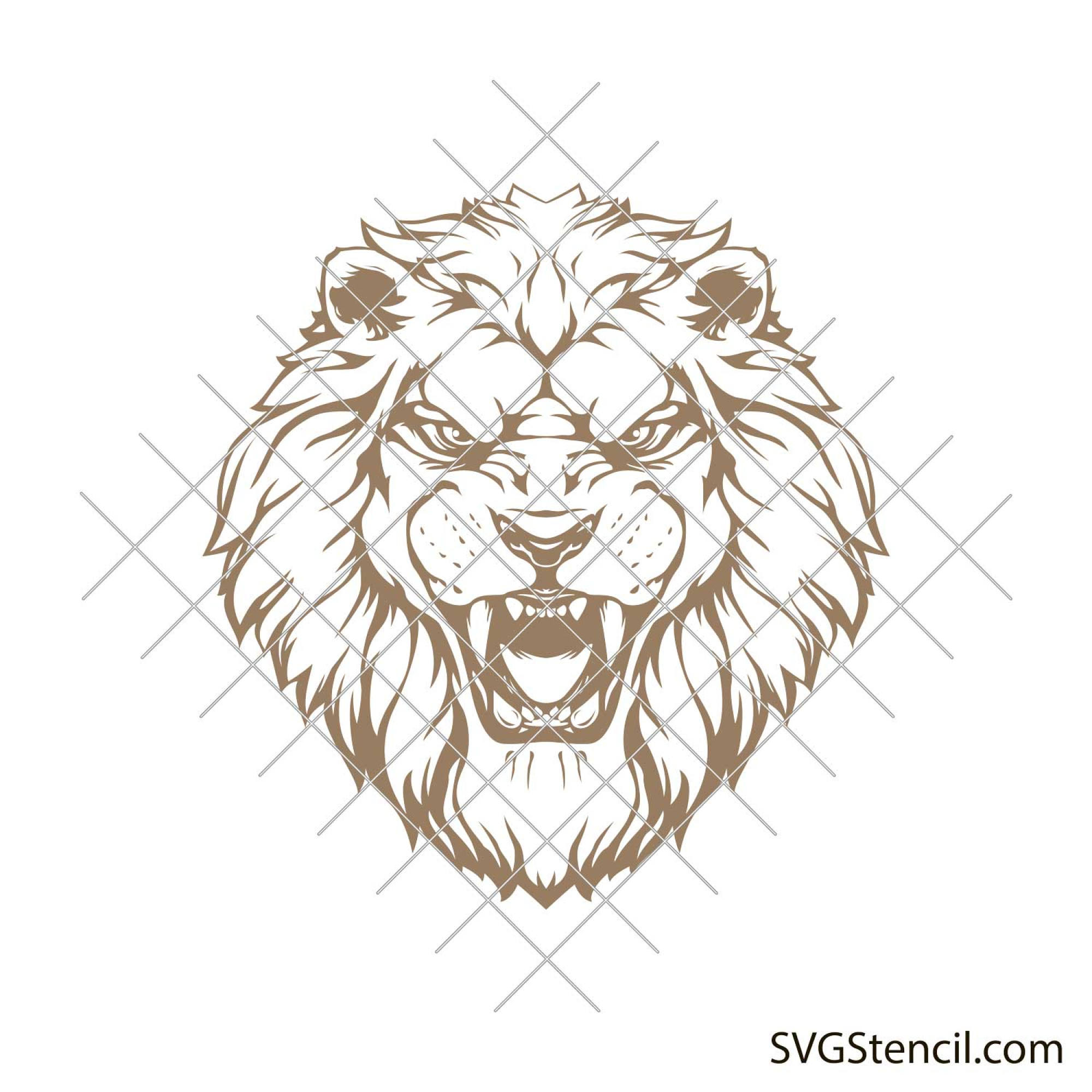 Lion head svg | Lion face svg | Lion logo svg - SVGStencil