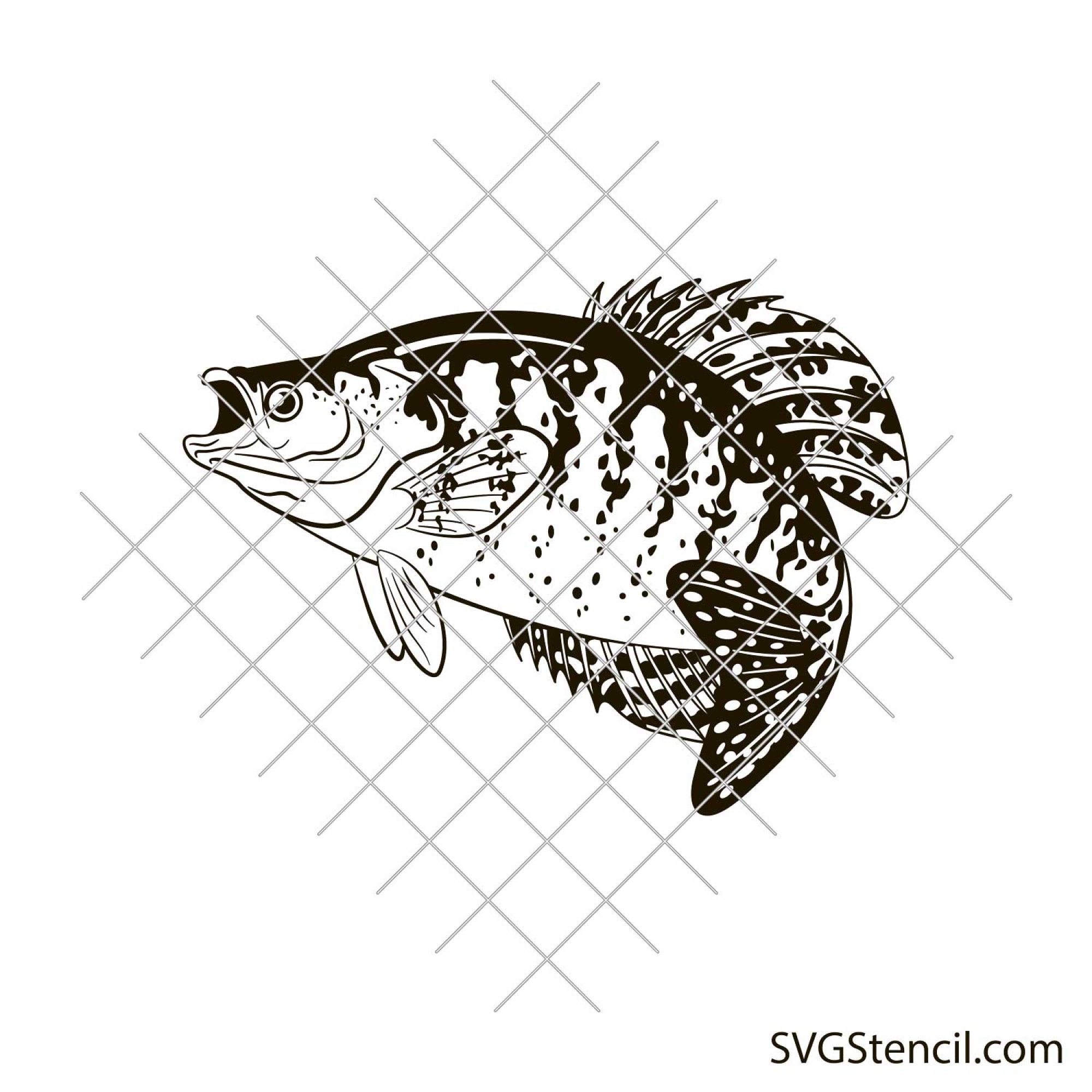 Crappie fish svg | Simple fish svg | Fishing shirt svg - SVGStencil