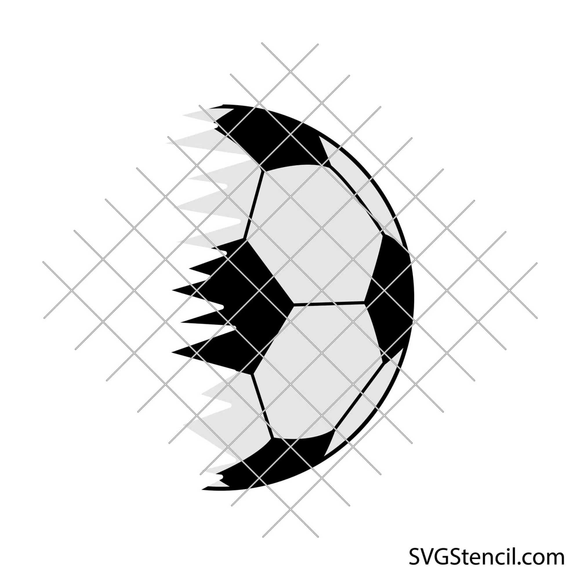 Soccer ball monogram svg | Split soccer ball svg - SVGStencil