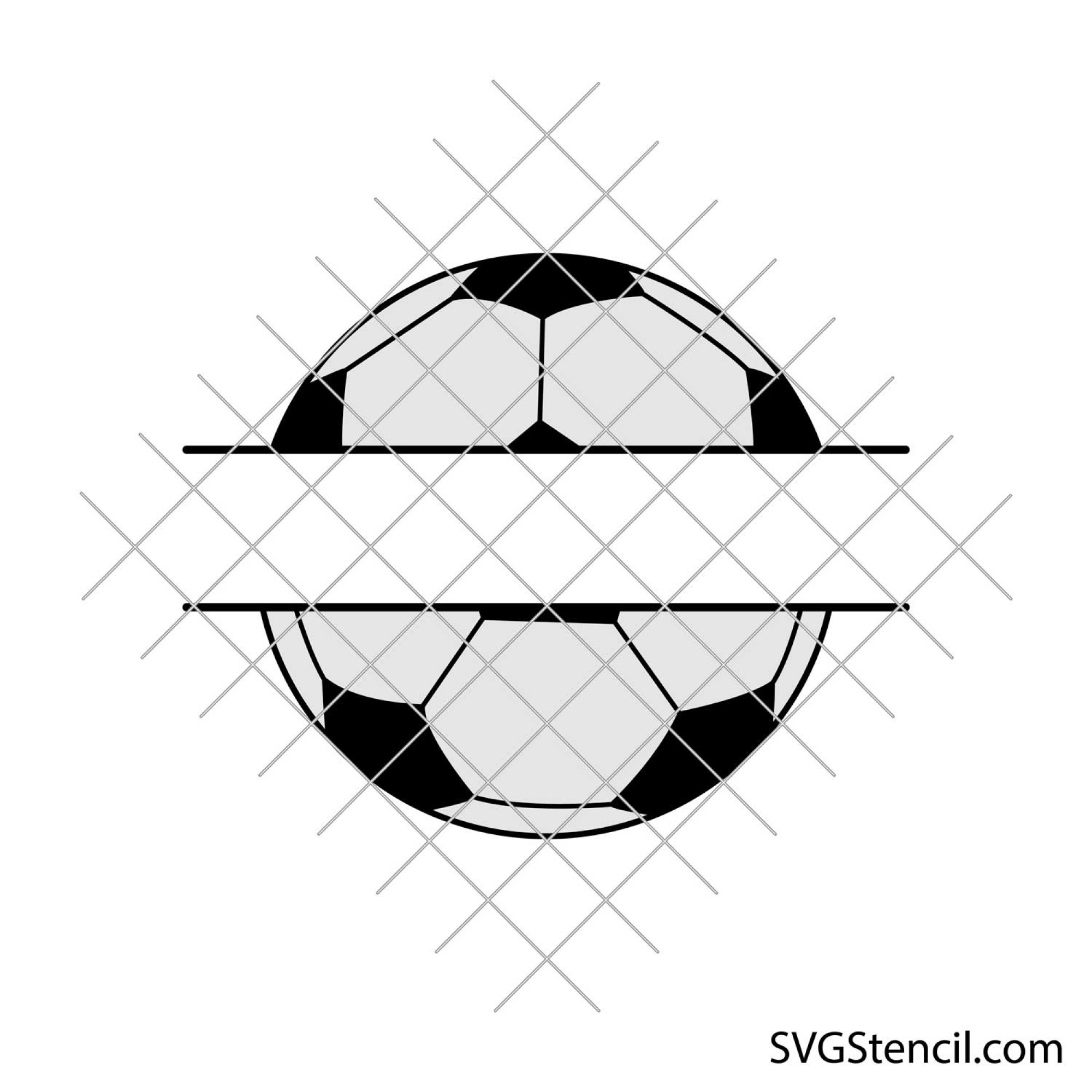 Soccer ball monogram svg | Split soccer ball svg - SVGStencil