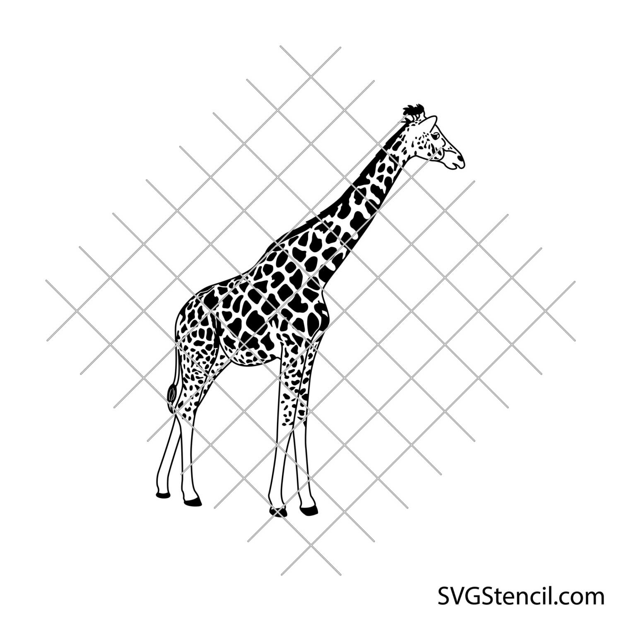 Cute giraffe svg | Giraffe silhouette svg | Kid's room svg - SVGStencil