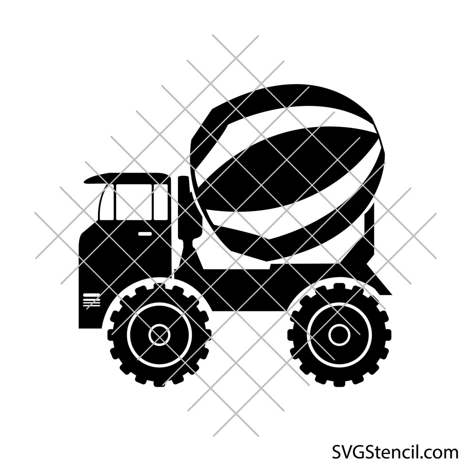 Cement mixer svg | Construction vehicle svg | Kids room svg - SVGStencil