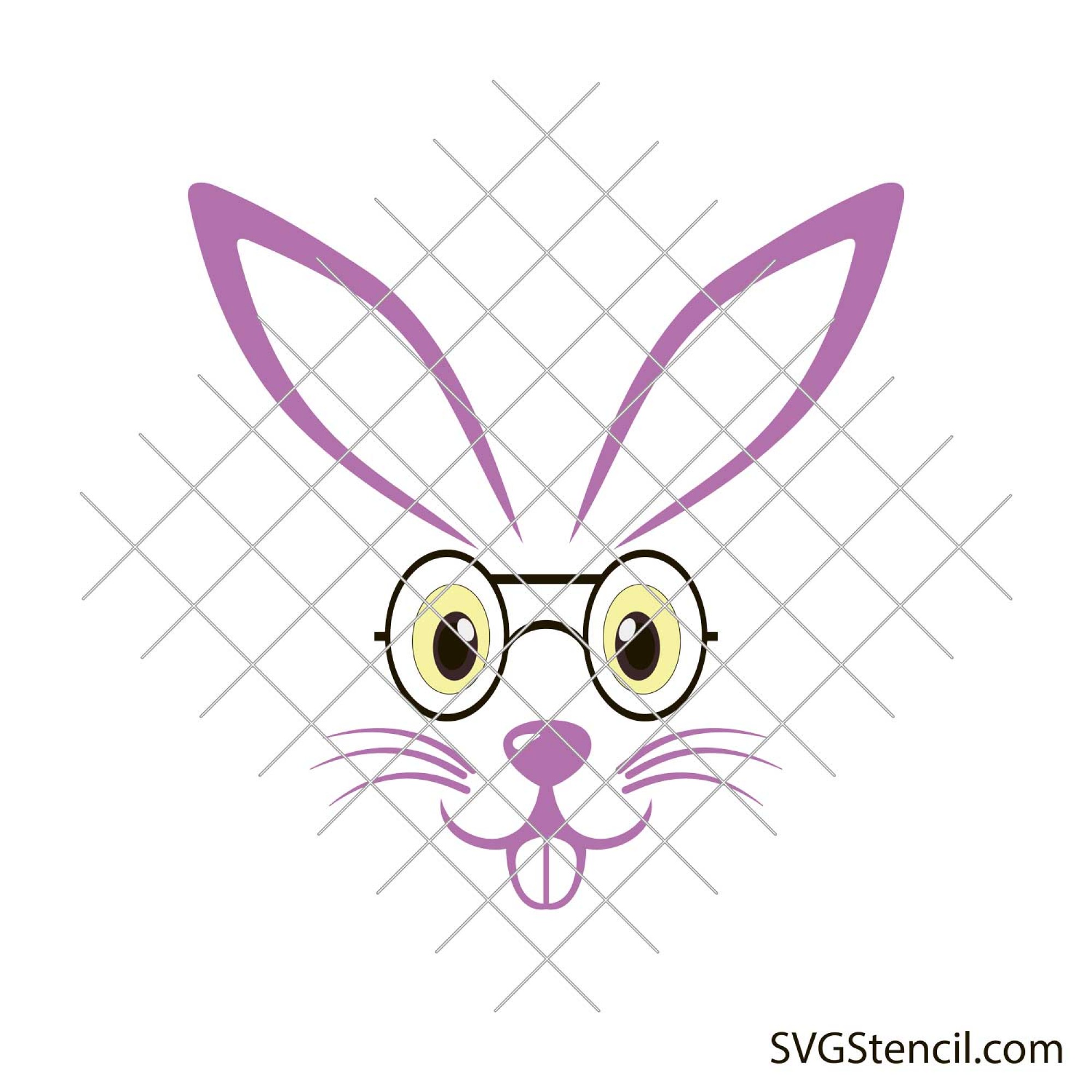 Easter bunny svg | Hip hop bunny svg | Bunny head svg - SVGStencil