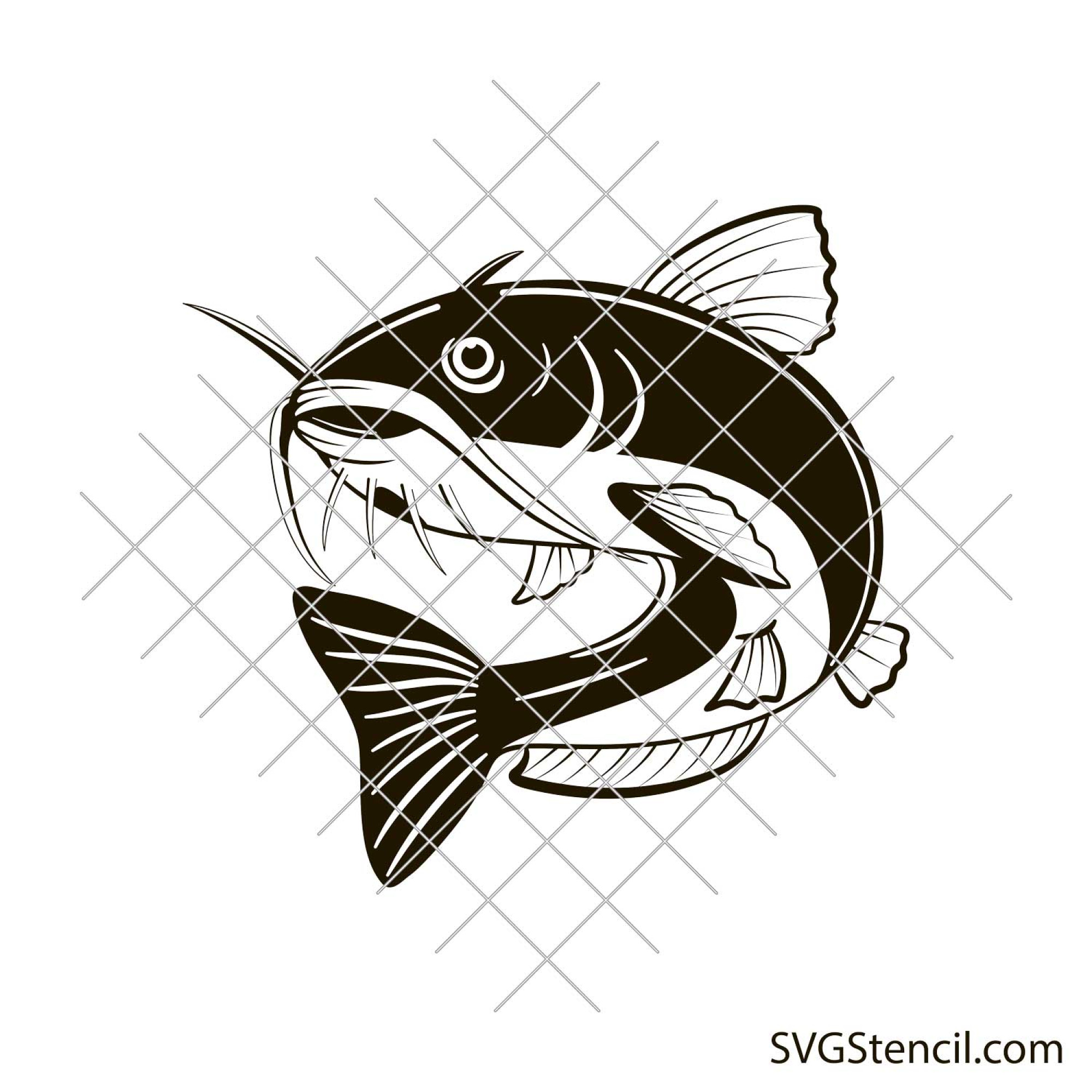 Flathead catfish svg | Fishing life svg | Bass fishing svg - SVGStencil