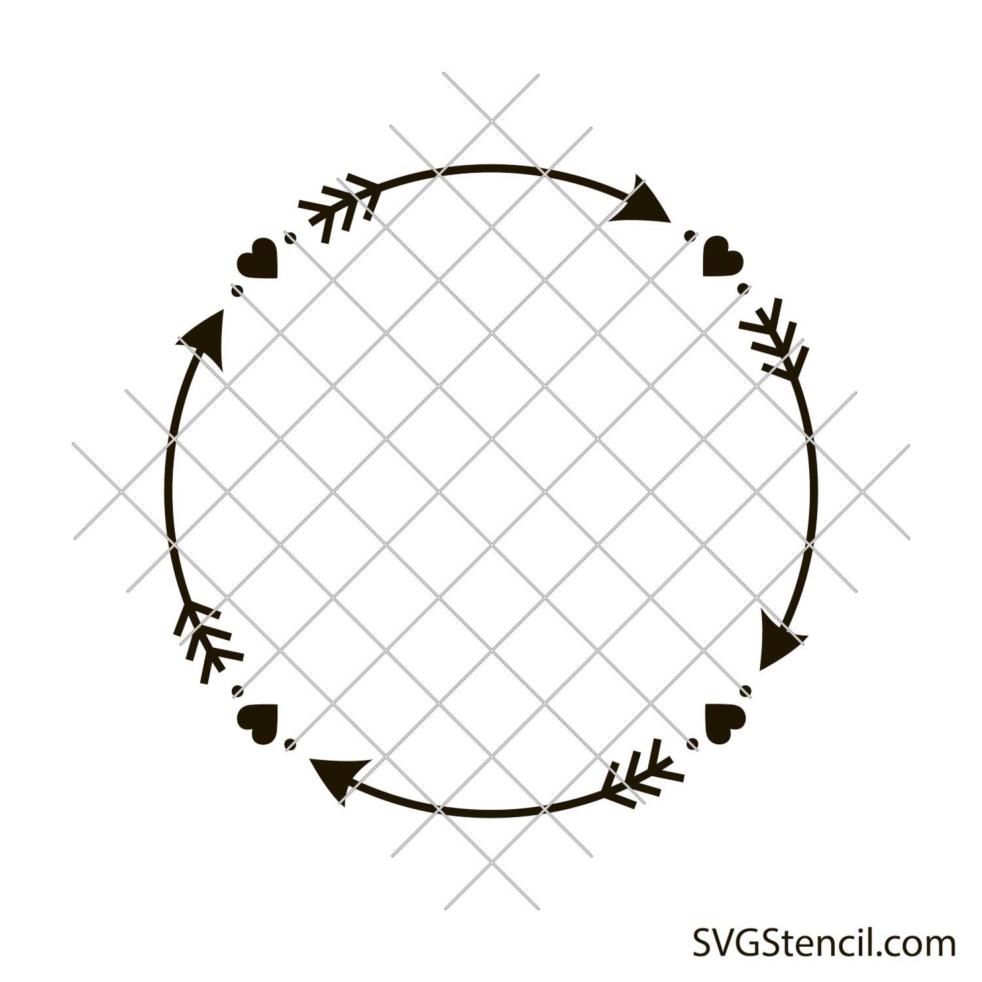 Free arrow frame svg | Arrow wreath svg | Simple wreath svg - SVGStencil