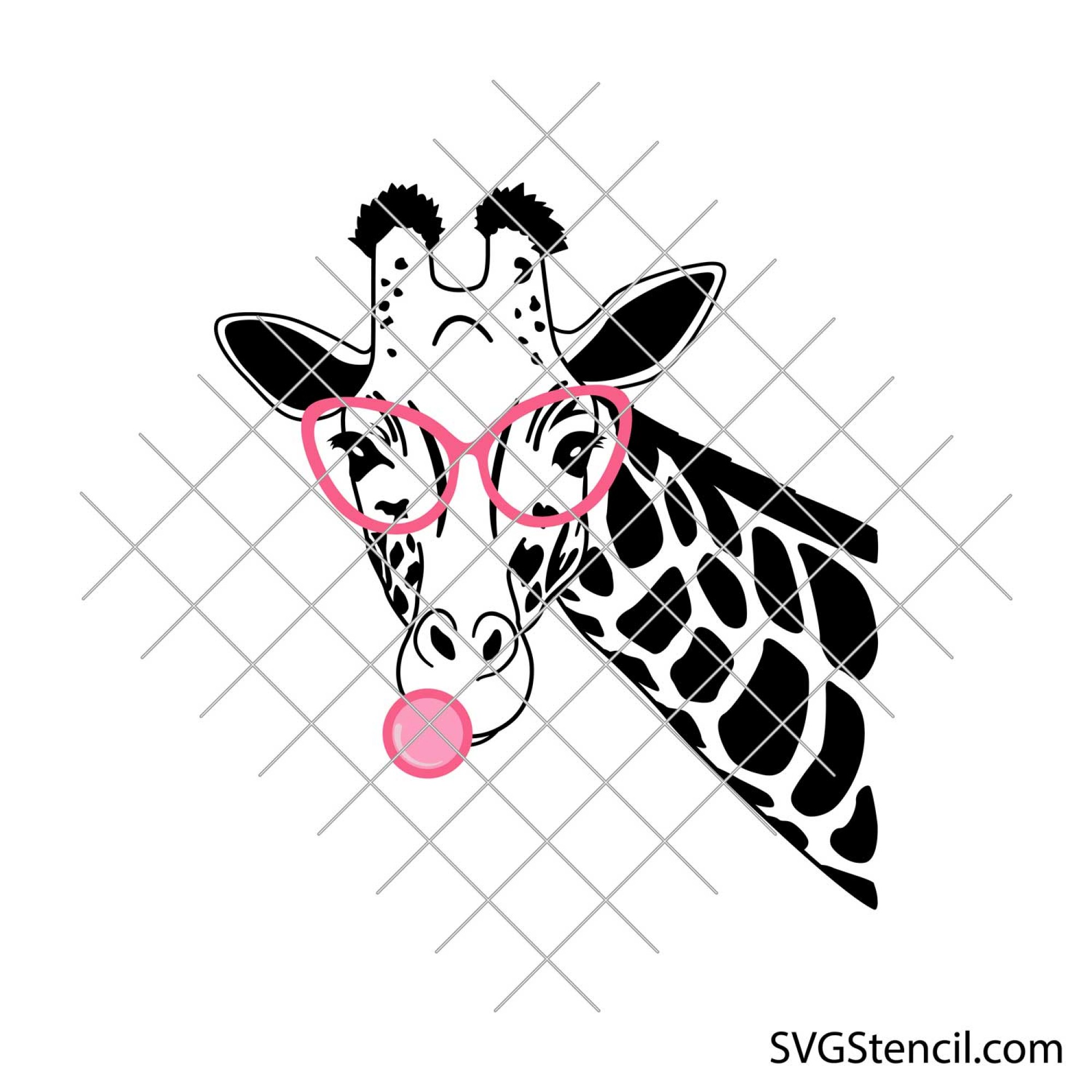 Giraffe face svg | Peeking giraffe svg |Cartoon giraffe svg - SVGStencil