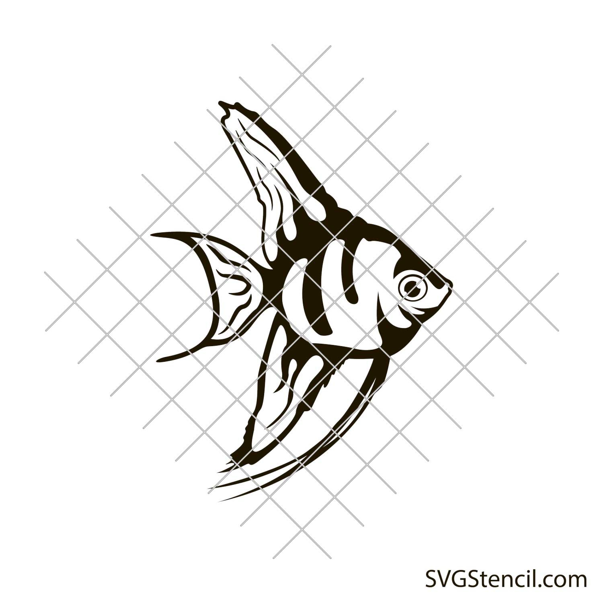 Aquarium fish svg | Tropical fish svg | Baby fish svg - SVGStencil