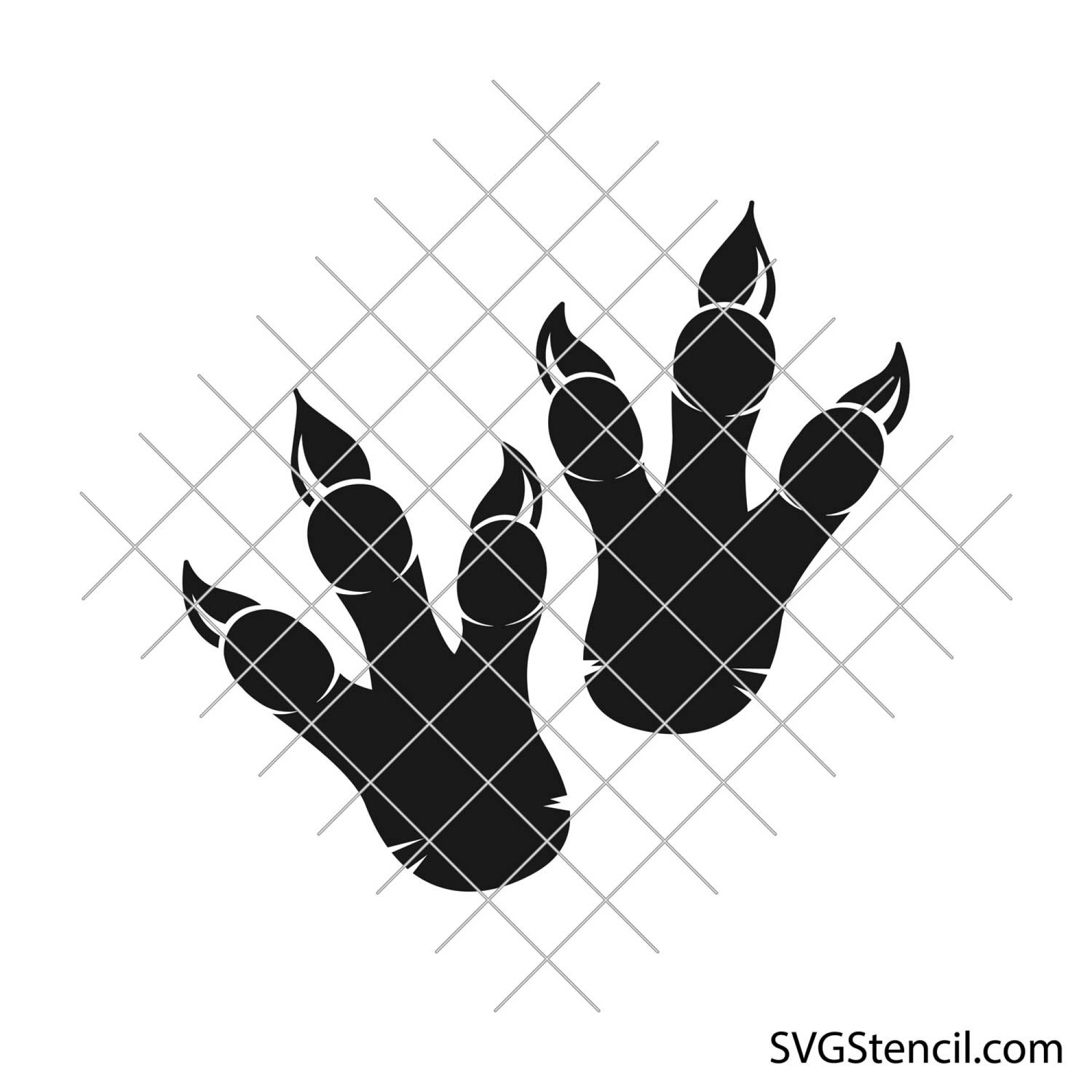 Dinosaur paw svg | Animals tracks svg | Dino track svg - SVGStencil