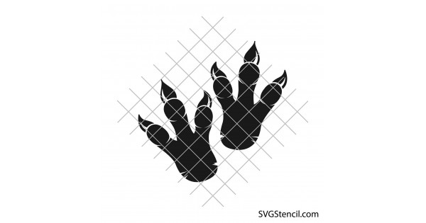 Dinosaur paw svg | Animals tracks svg | Dino track svg - SVGStencil