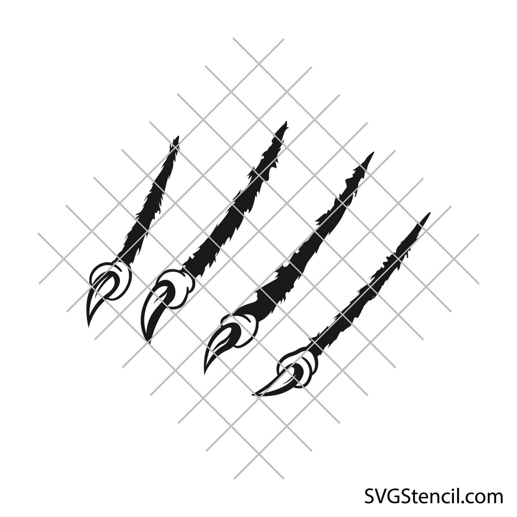 Dinosaur scratch marks svg | Tiger scratch svg - SVGStencil