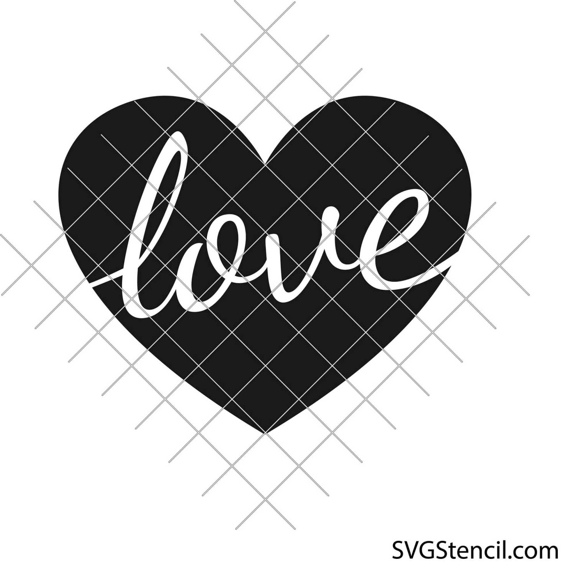 Free love heart svg | Small heart stencil |Cricut heart svg - SVGStencil
