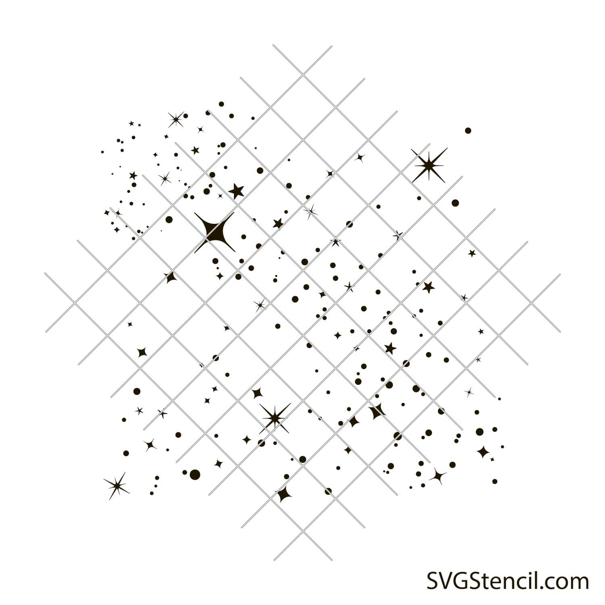 Scattered stars svg | Stars background svg | Galaxy svg - SVGStencil
