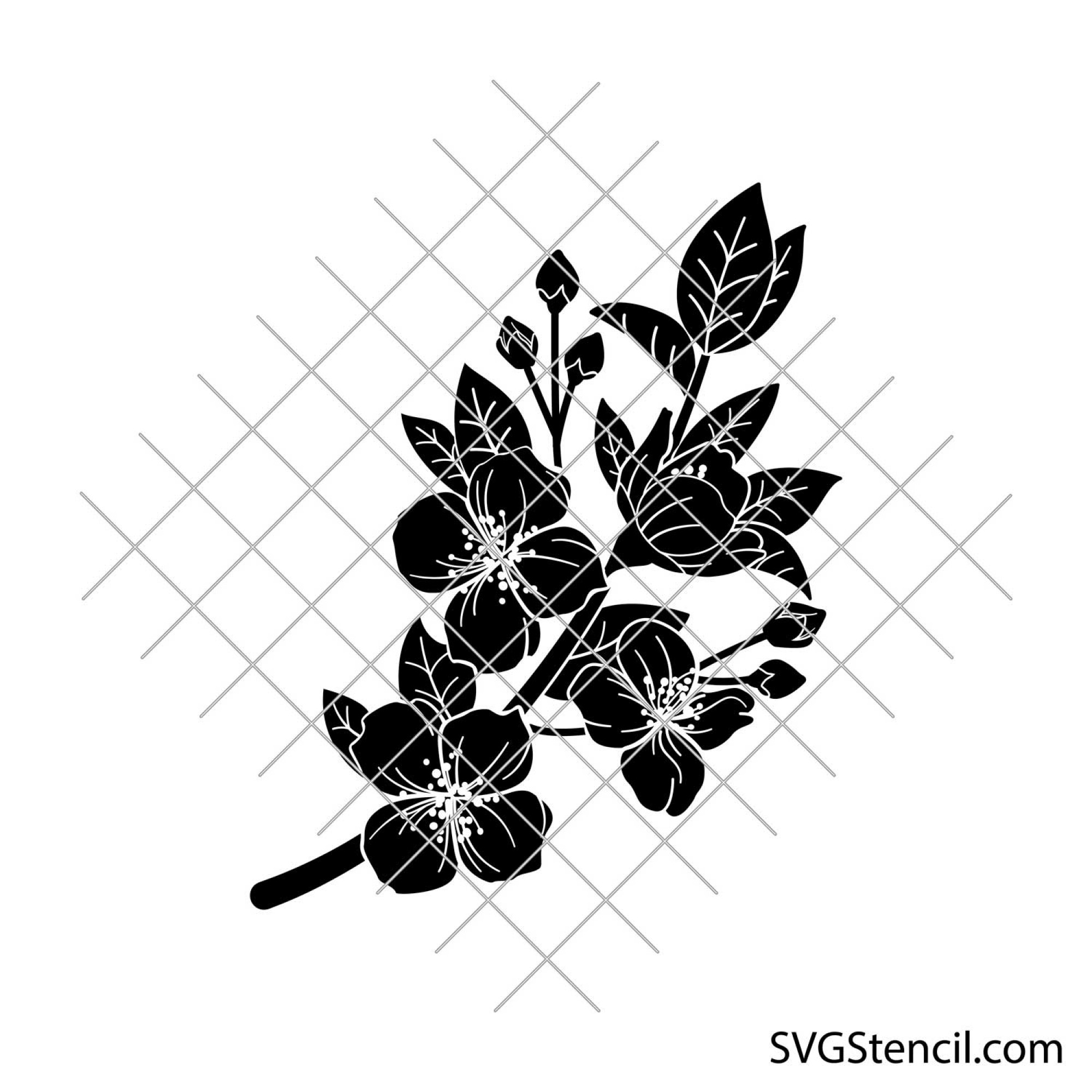 Rustic flower svg | Simple floral svg | Flower design svg - SVGStencil