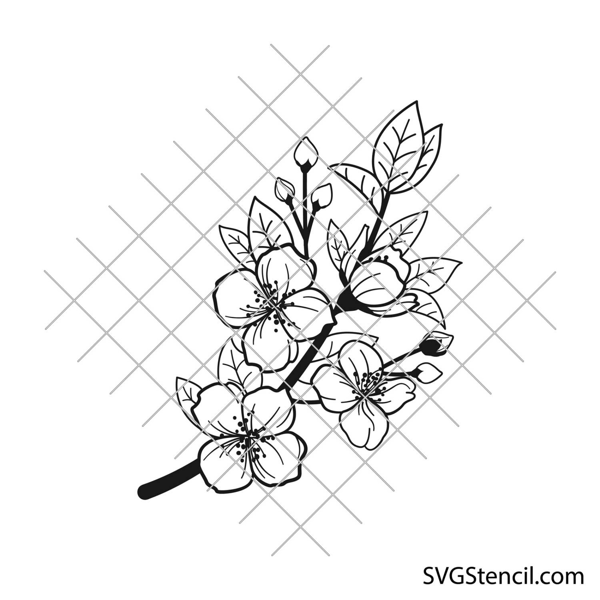 Rustic flower svg | Simple floral svg | Flower design svg - SVGStencil
