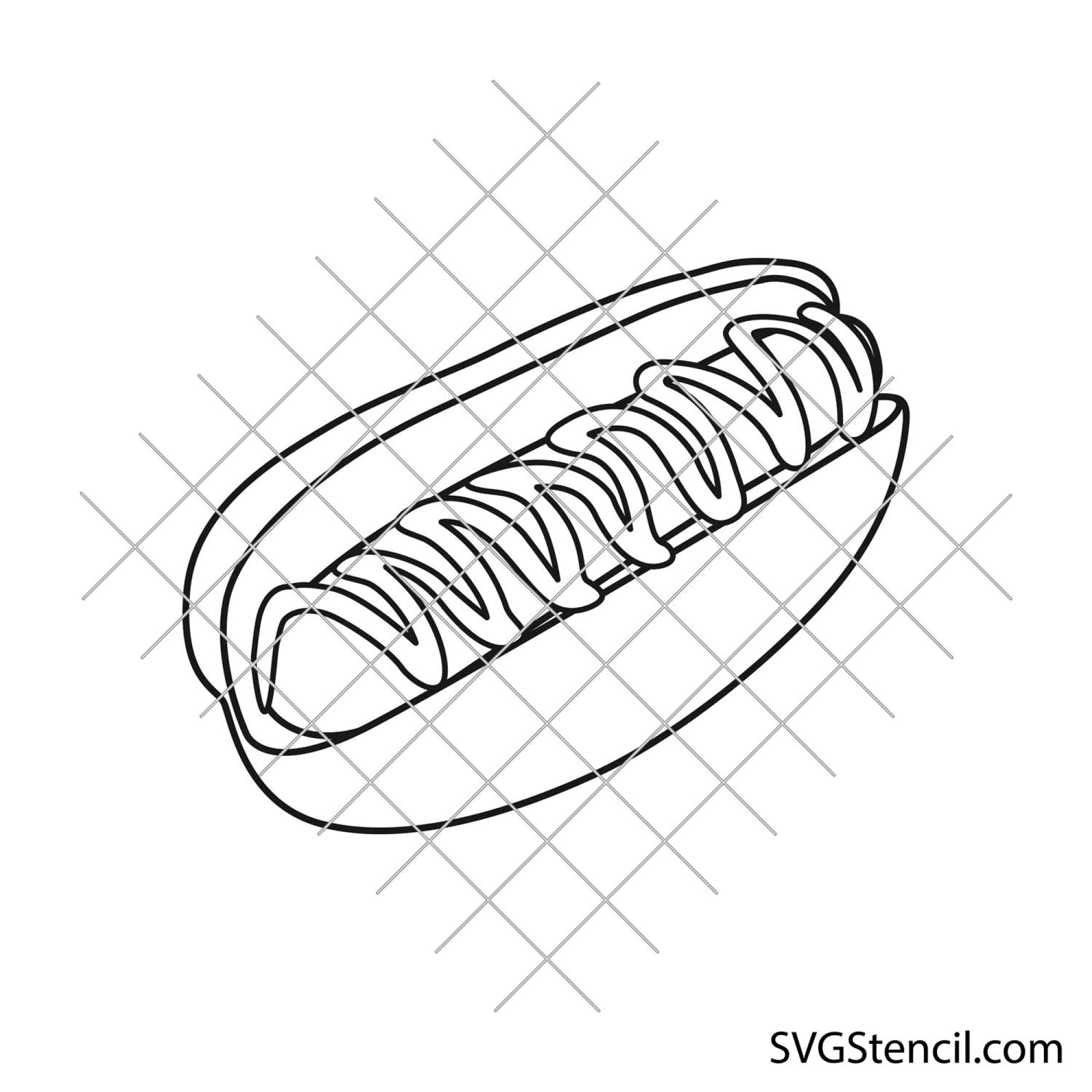 Hot dog svg | Fast food svg | Hot dog clipart - SVGStencil