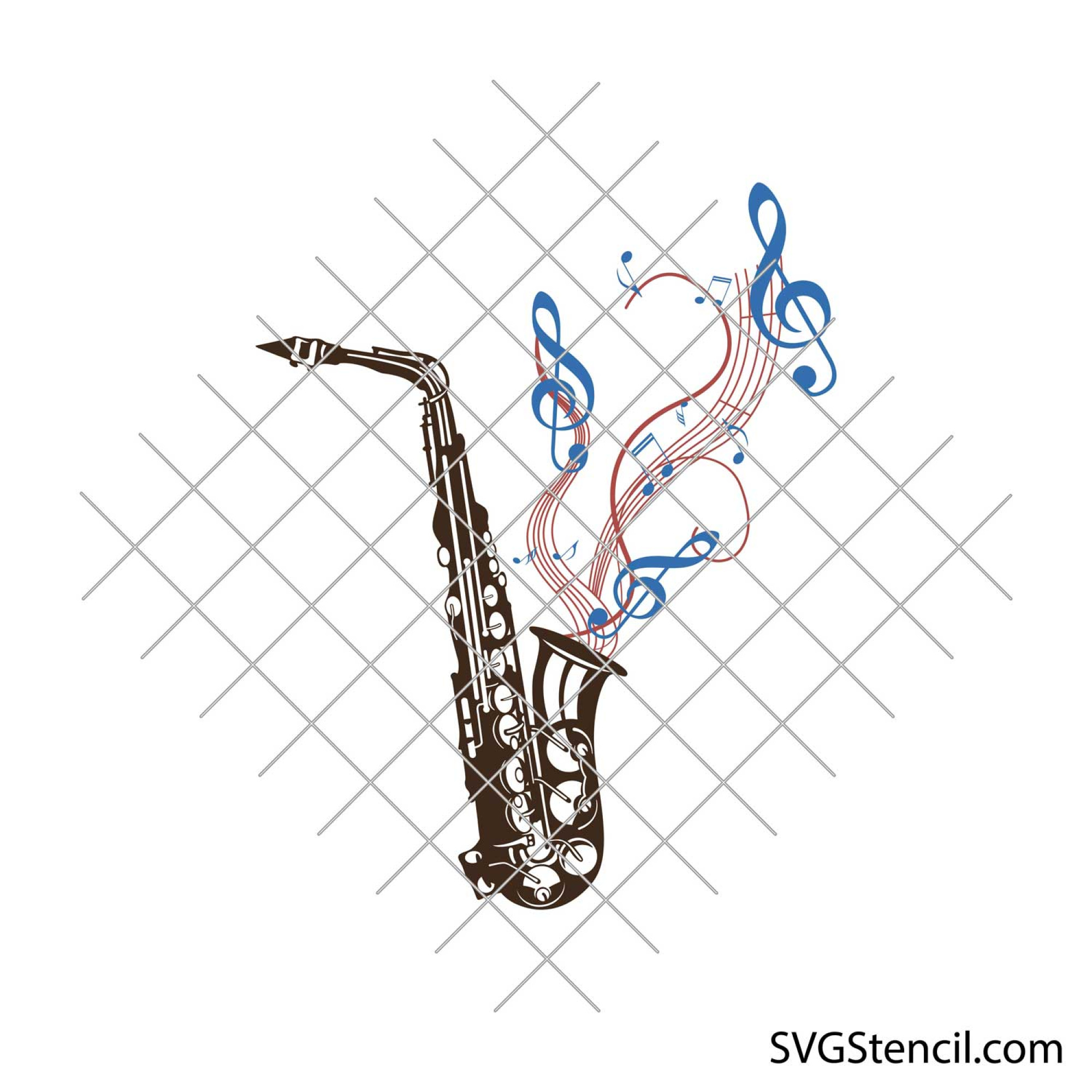 Tenor saxophone svg | Saxophone svg | Classical music svg - SVGStencil