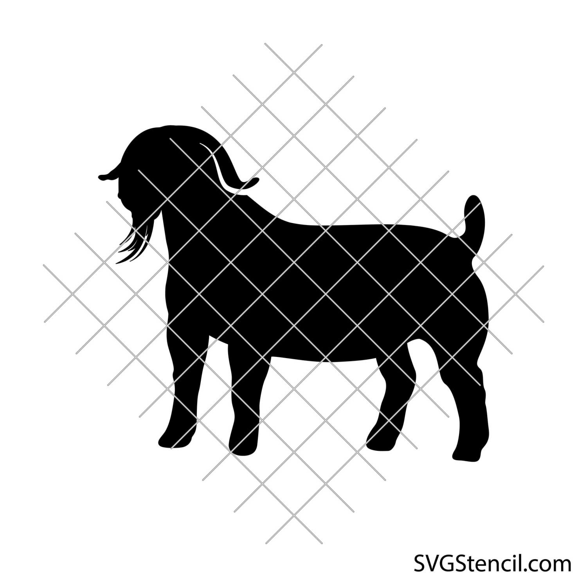 Pygmy goat svg | Boer stencil | Show goat svg - SVGStencil
