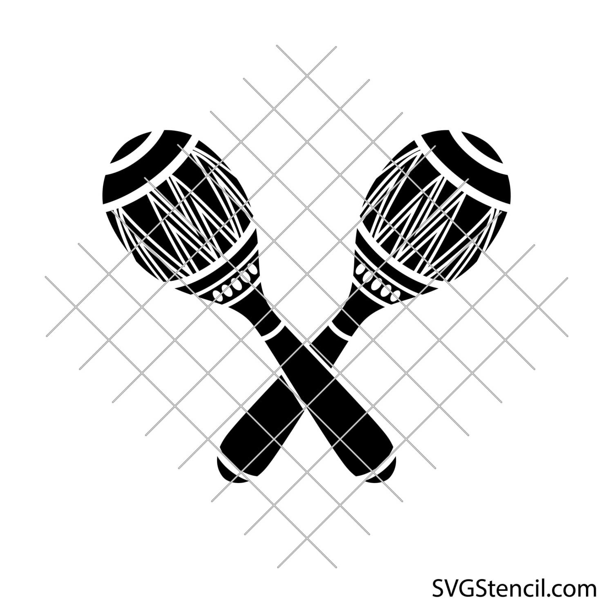 Two maracas svg | Cinco de Mayo svg | Latin music svg - SVGStencil