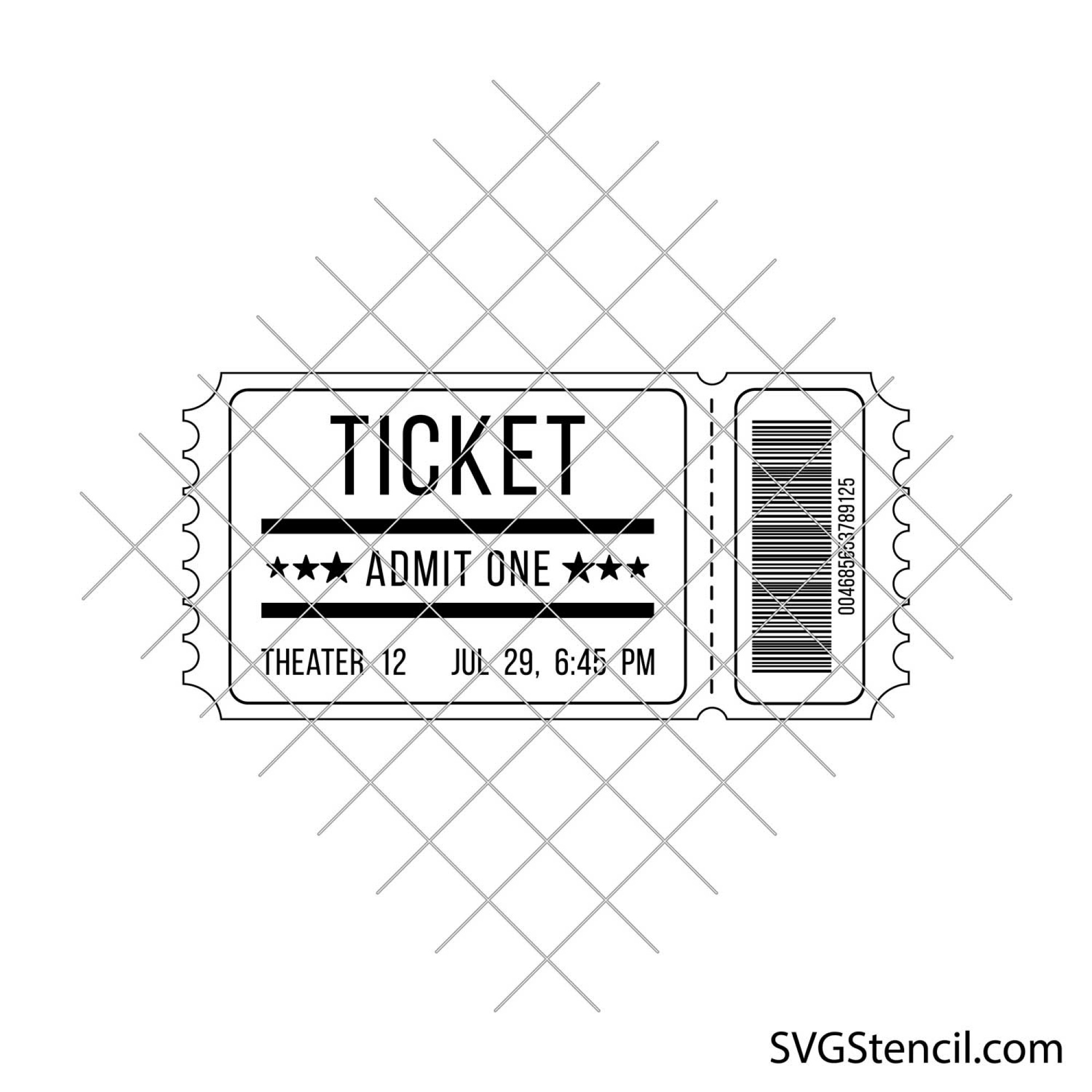 Vintage concert ticket svg |Theater svg |Raffle tickets svg - SVGStencil
