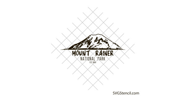 Mt Rainier svg | Hiking outdoor svg | Tourism svg - SVGStencil