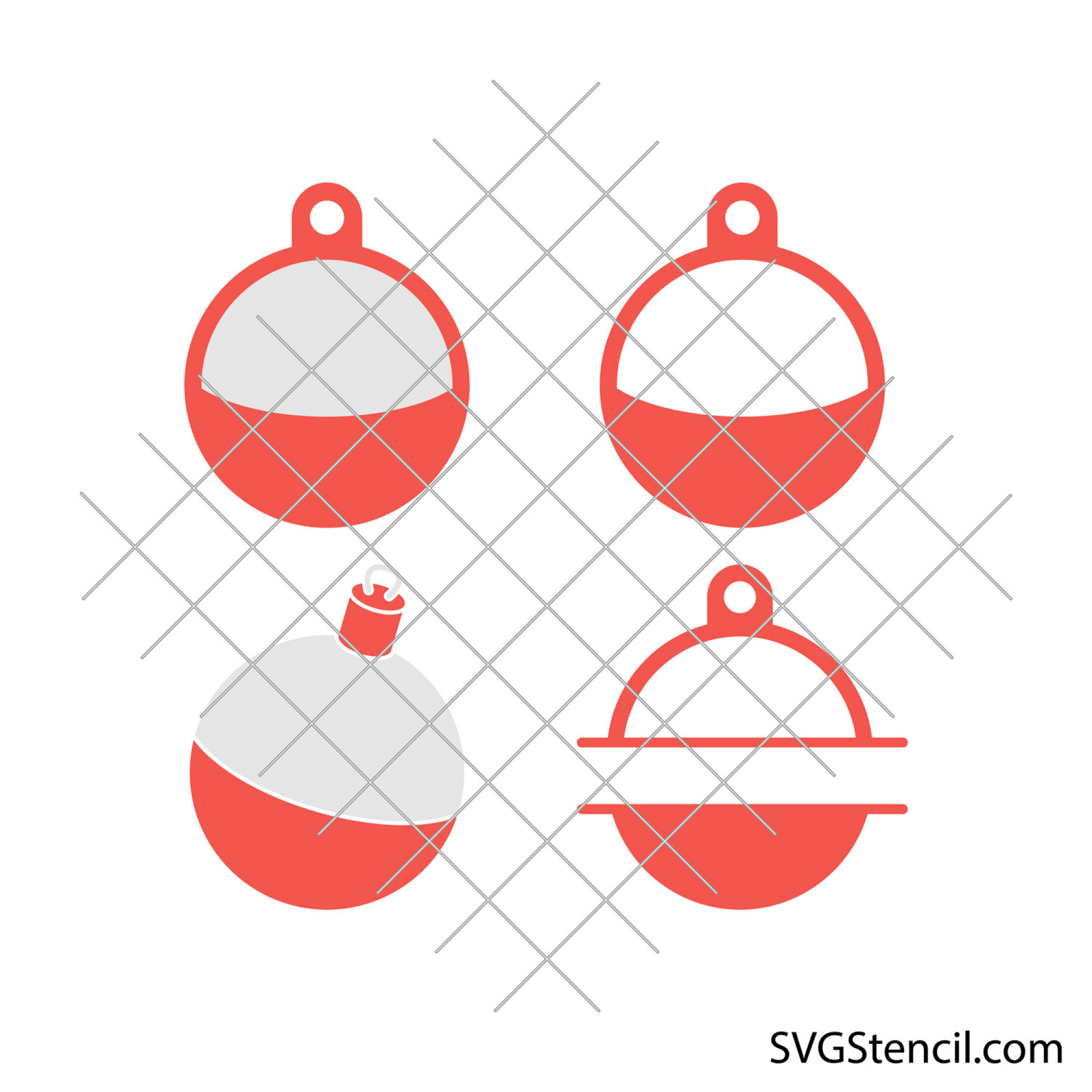 Fishing bobber svg | Bobber monogram svg |Fishing float svg - SVGStencil