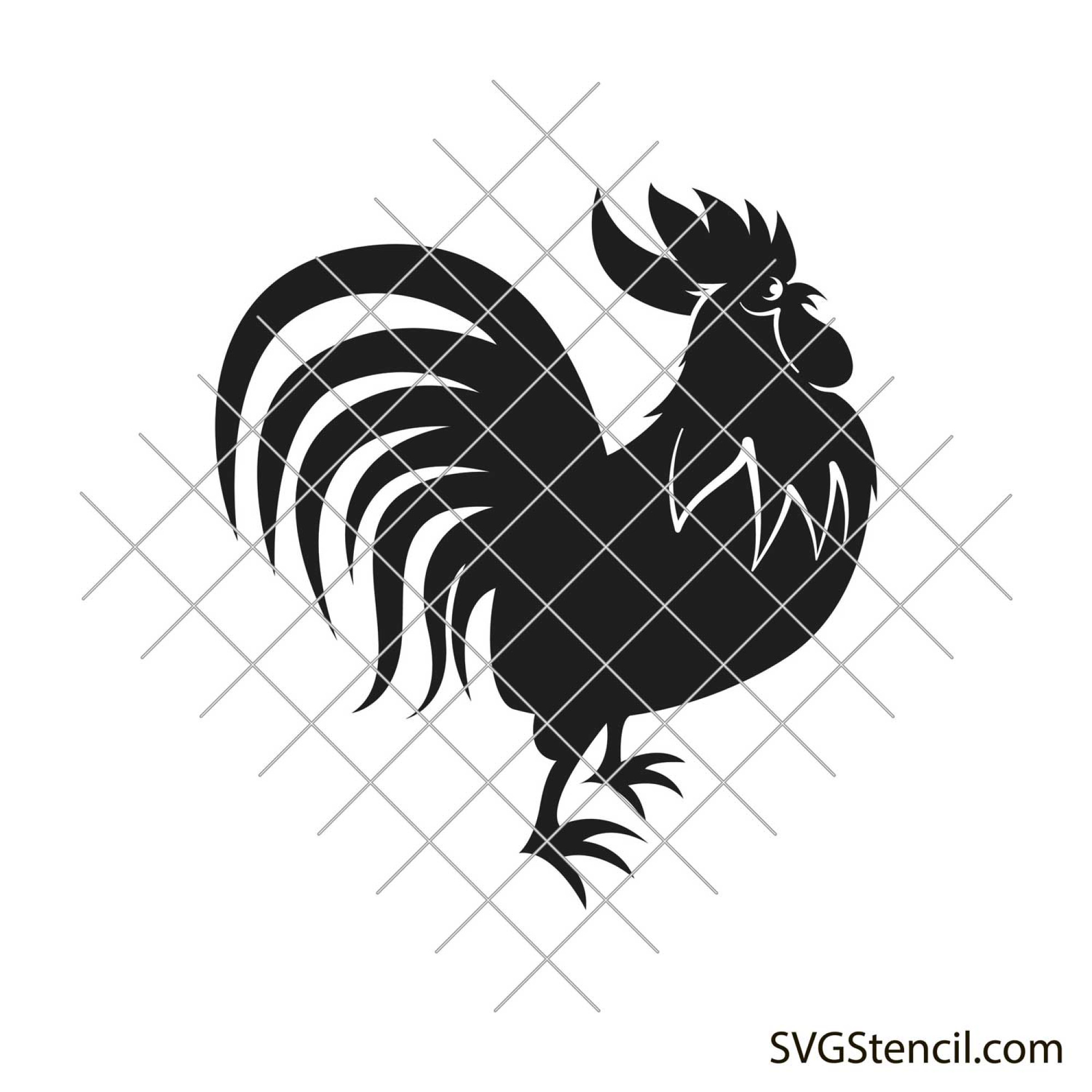 Rooster silhouette svg | Gamefowl Svg | Cute chicken Svg - SVGStencil