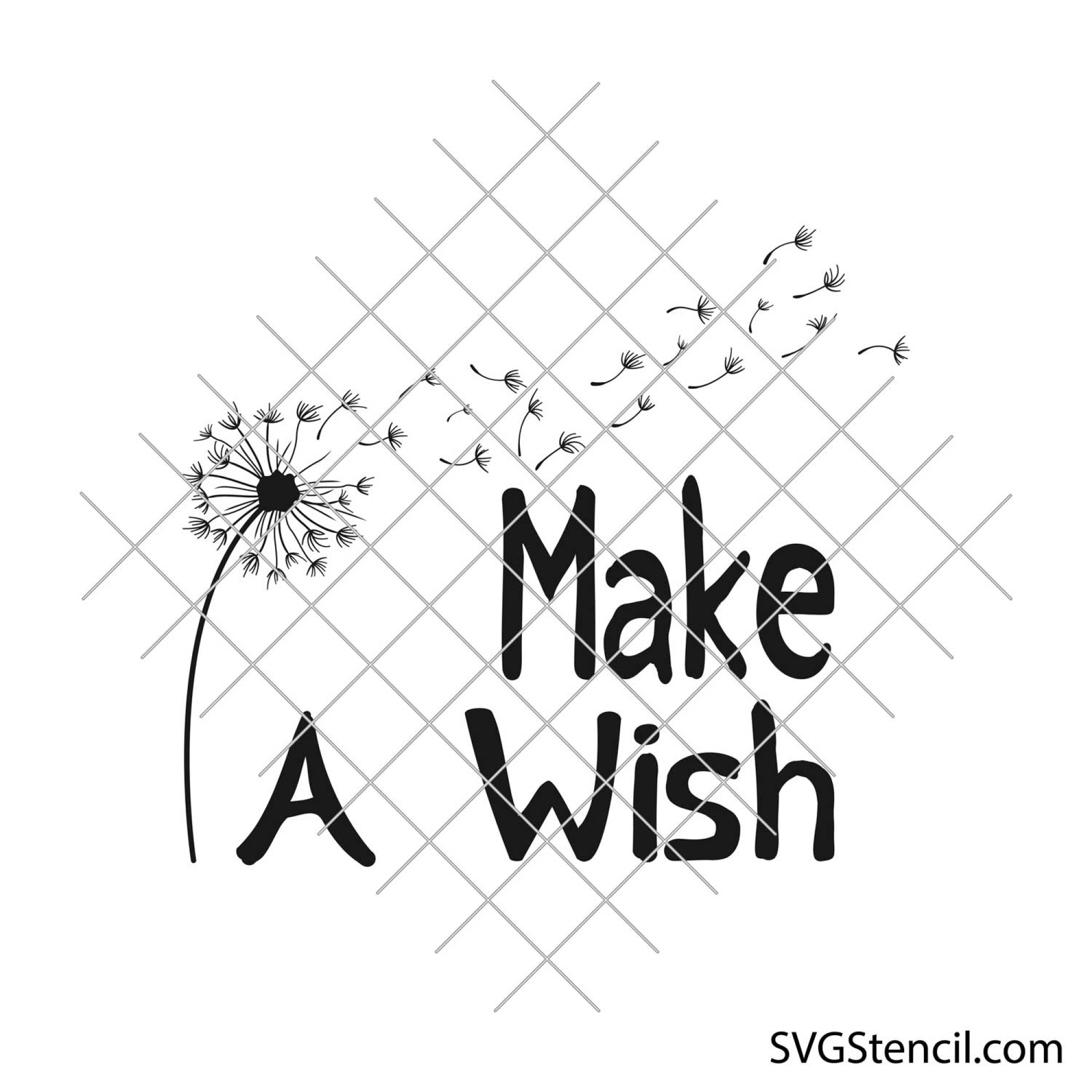 Make a wish svg | Dandelion flower svg | Wildflower svg - SVGStencil