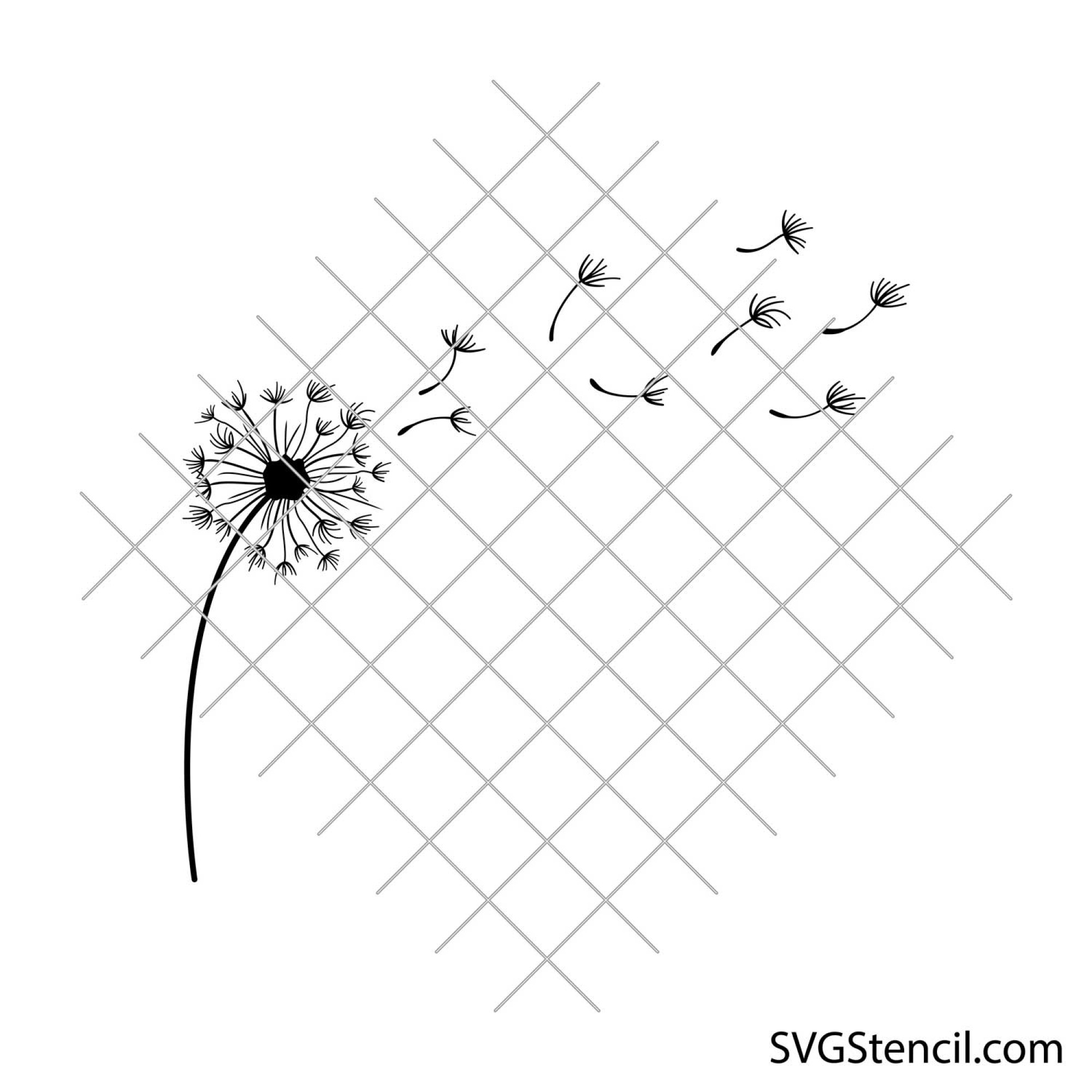 Make a wish svg | Dandelion flower svg | Wildflower svg - SVGStencil
