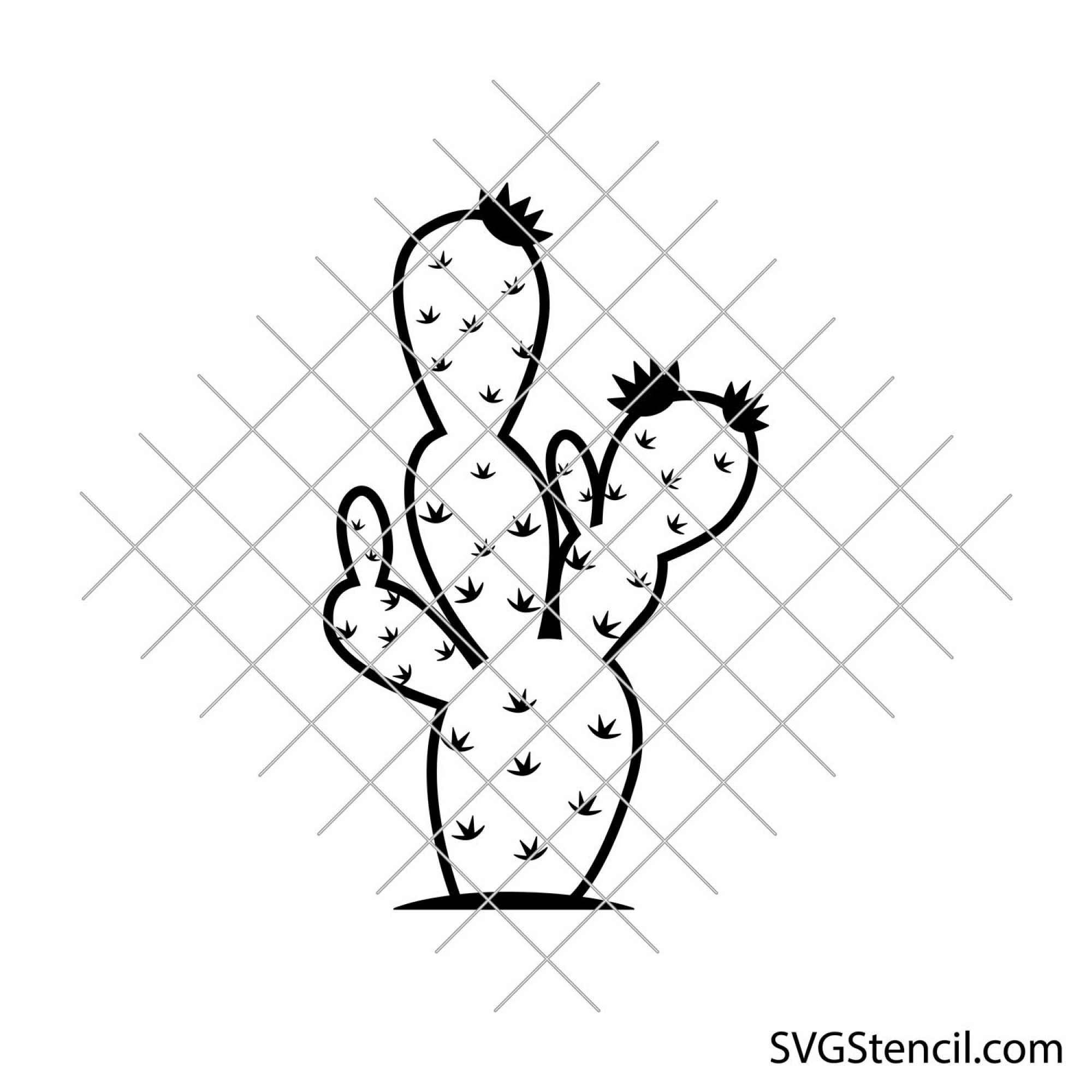 Simple cactus svg | Cactus outline svg | Succulent svg - SVGStencil