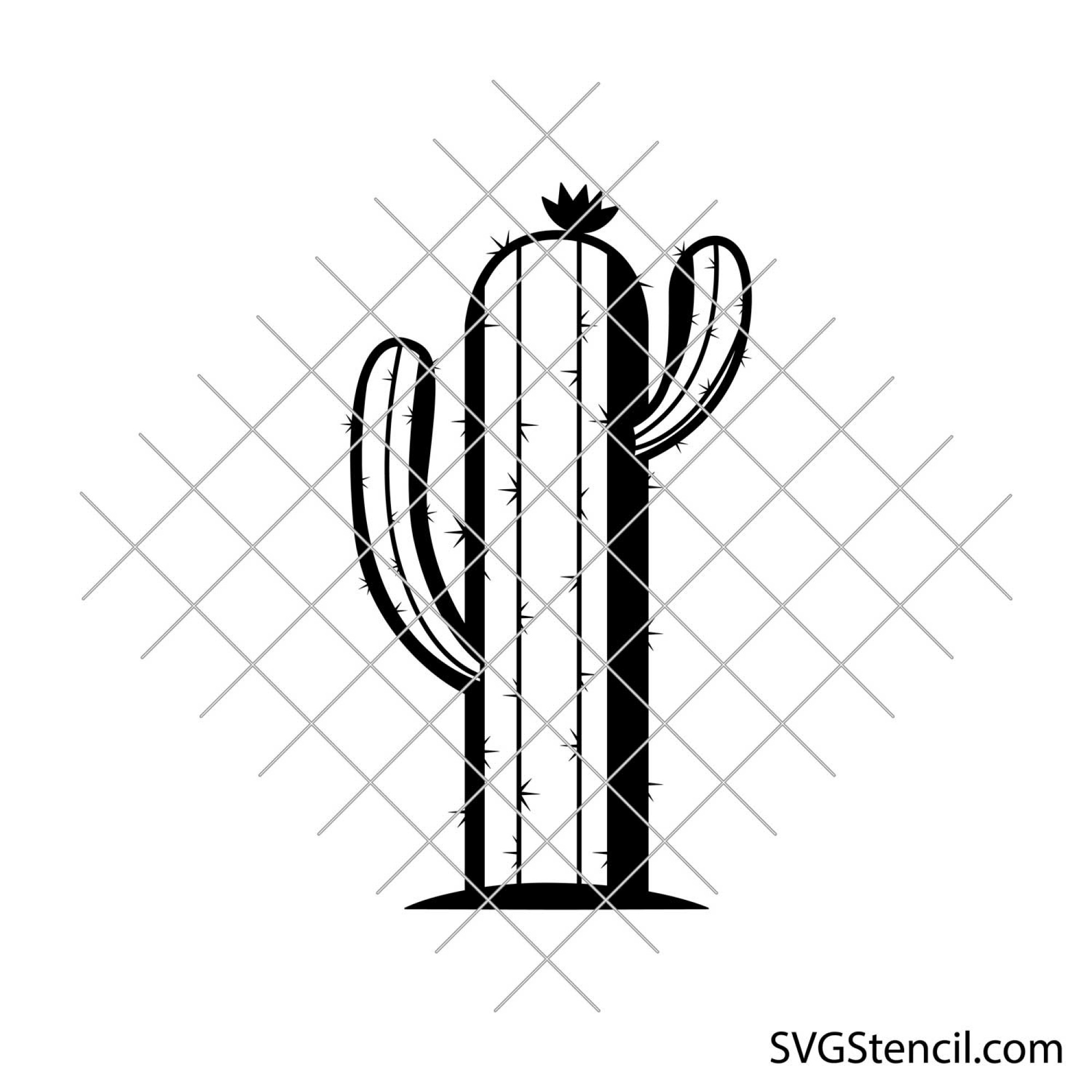 Simple cactus svg | Cactus outline svg | Succulent svg - SVGStencil