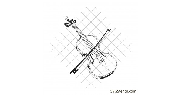 Fiddle instrument svg | Wedding violin stencil svg - SVGStencil