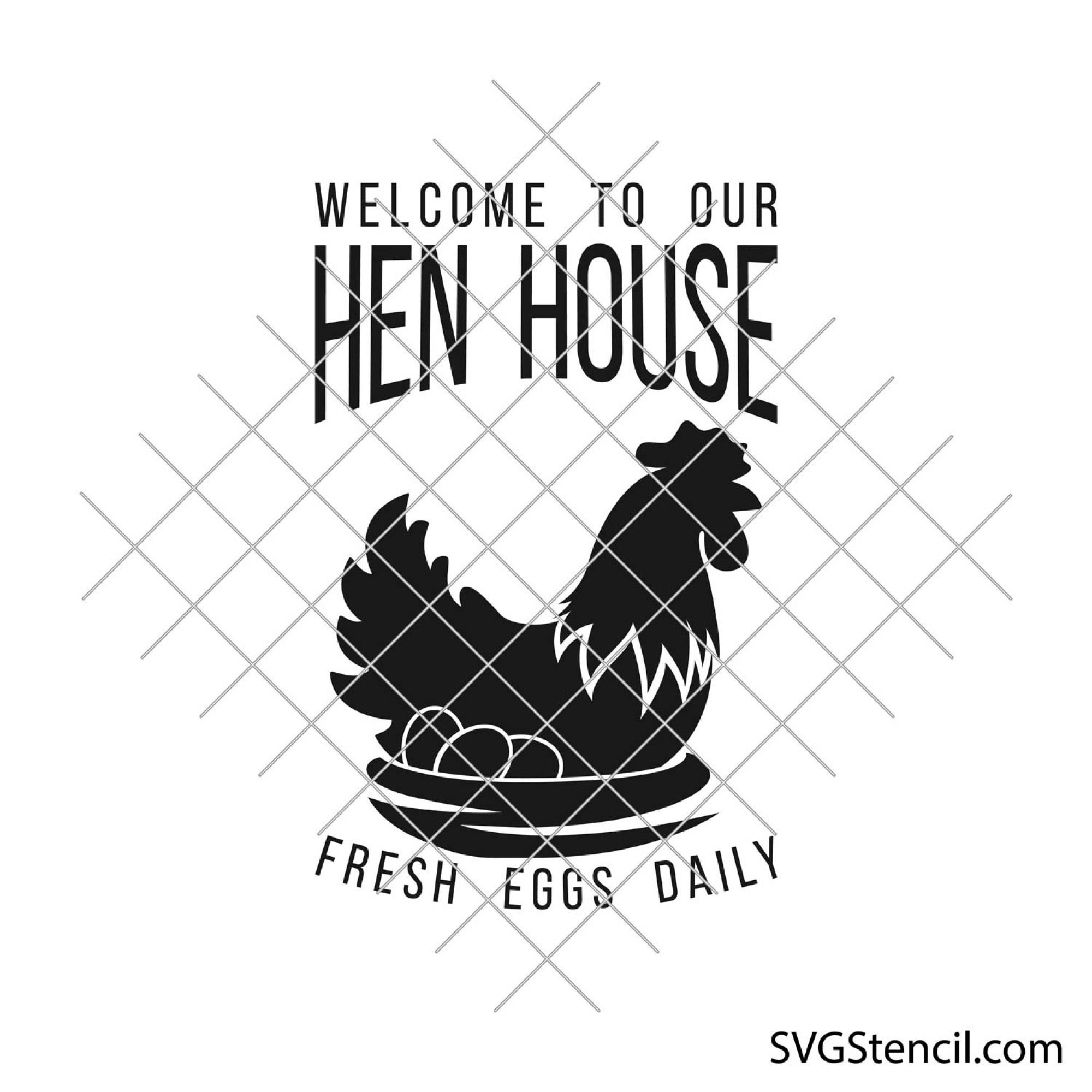 Funny chicken svg | Farm fresh eggs svg | Farm decor svg - SVGStencil