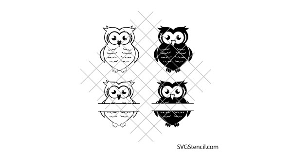 Cute owl svg | Intricate owl svg | Graduation owl svg - SVGStencil