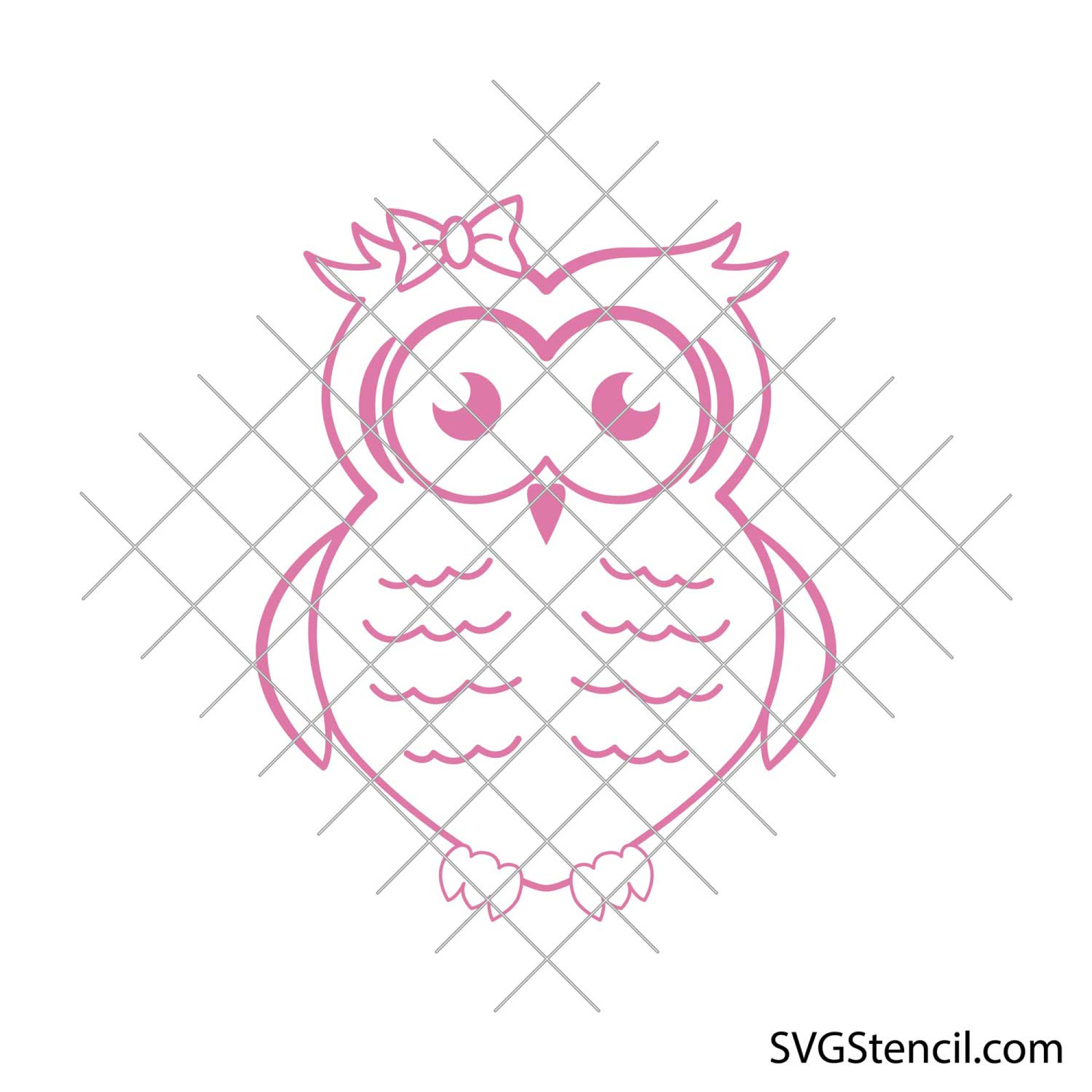 Owl boy svg | Cute owl svg | Fancy owl svg - SVGStencil