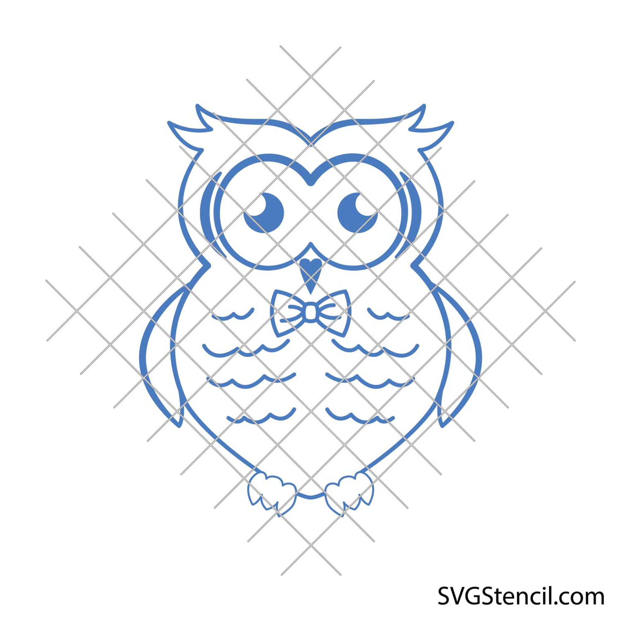 Owl boy svg | Cute owl svg | Fancy owl svg - SVGStencil