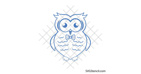 Owl boy svg | Cute owl svg | Fancy owl svg - SVGStencil