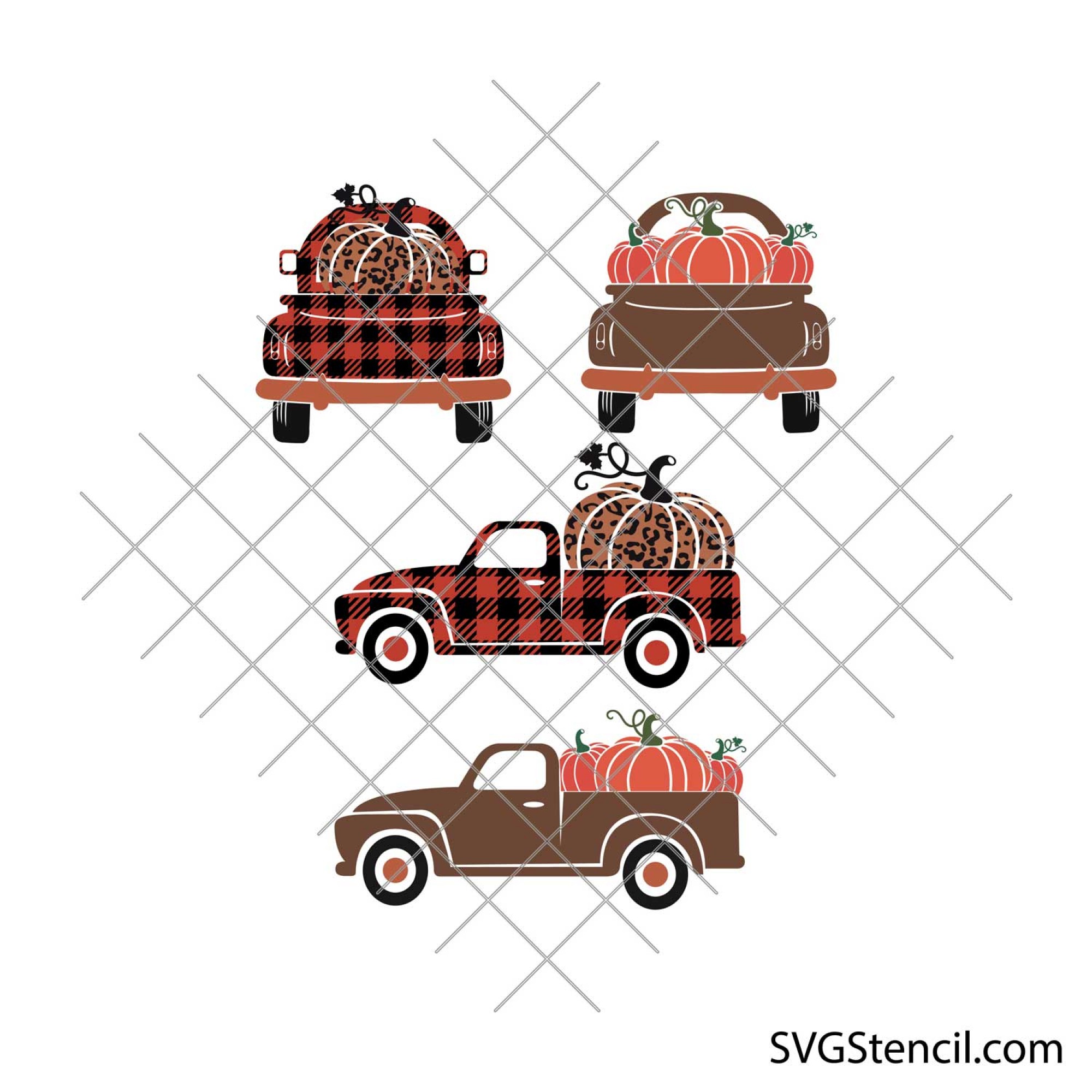 Truck with pumpkin svg |Vintage truck svg | Sublimation PNG - SVGStencil