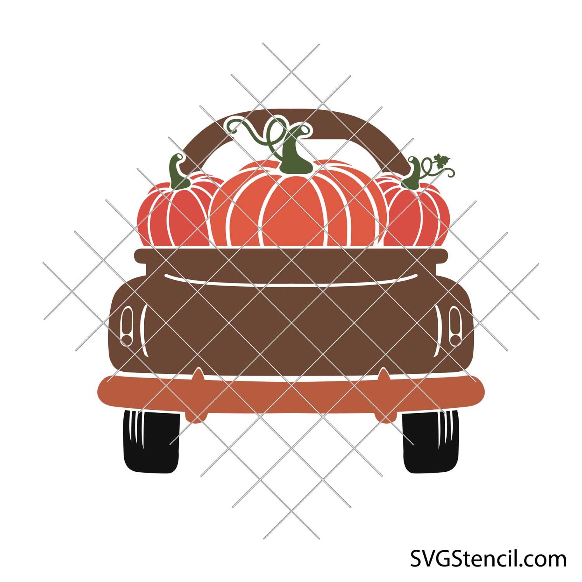 Truck with pumpkin svg |Vintage truck svg | Sublimation PNG - SVGStencil
