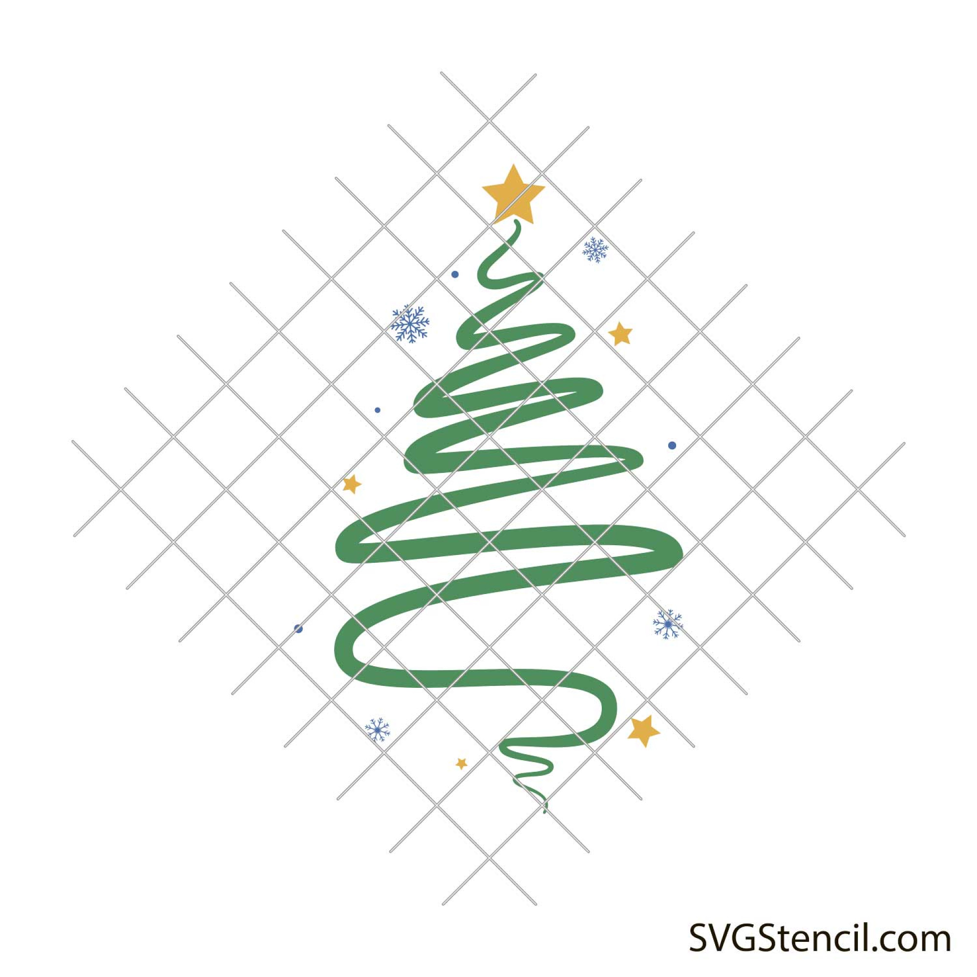 Christmas swirls svg | Spiral tree svg | Abstract tree svg - SVGStencil