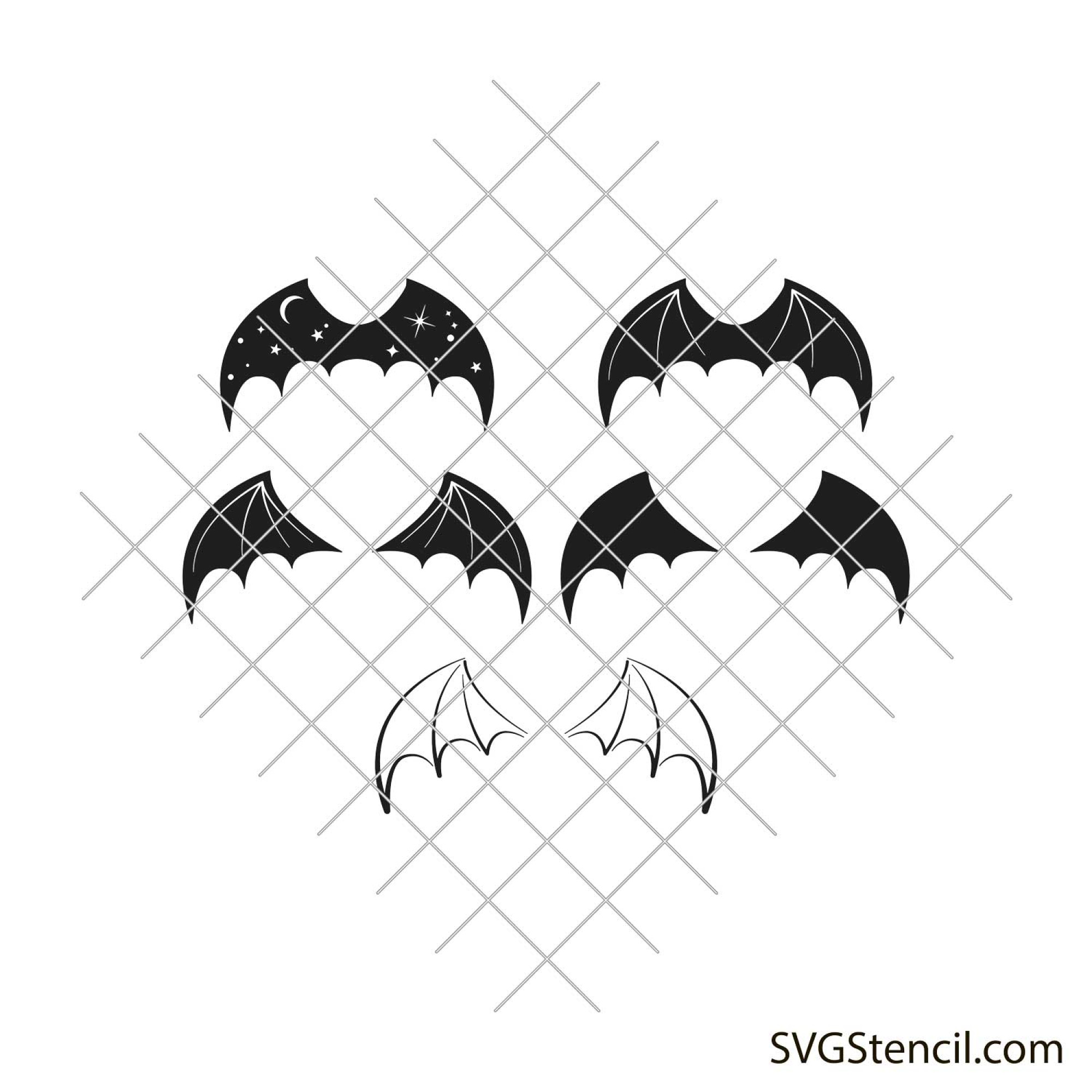 Bat wing svg | Halloween horror svg | Halloween shirt svg - SVGStencil