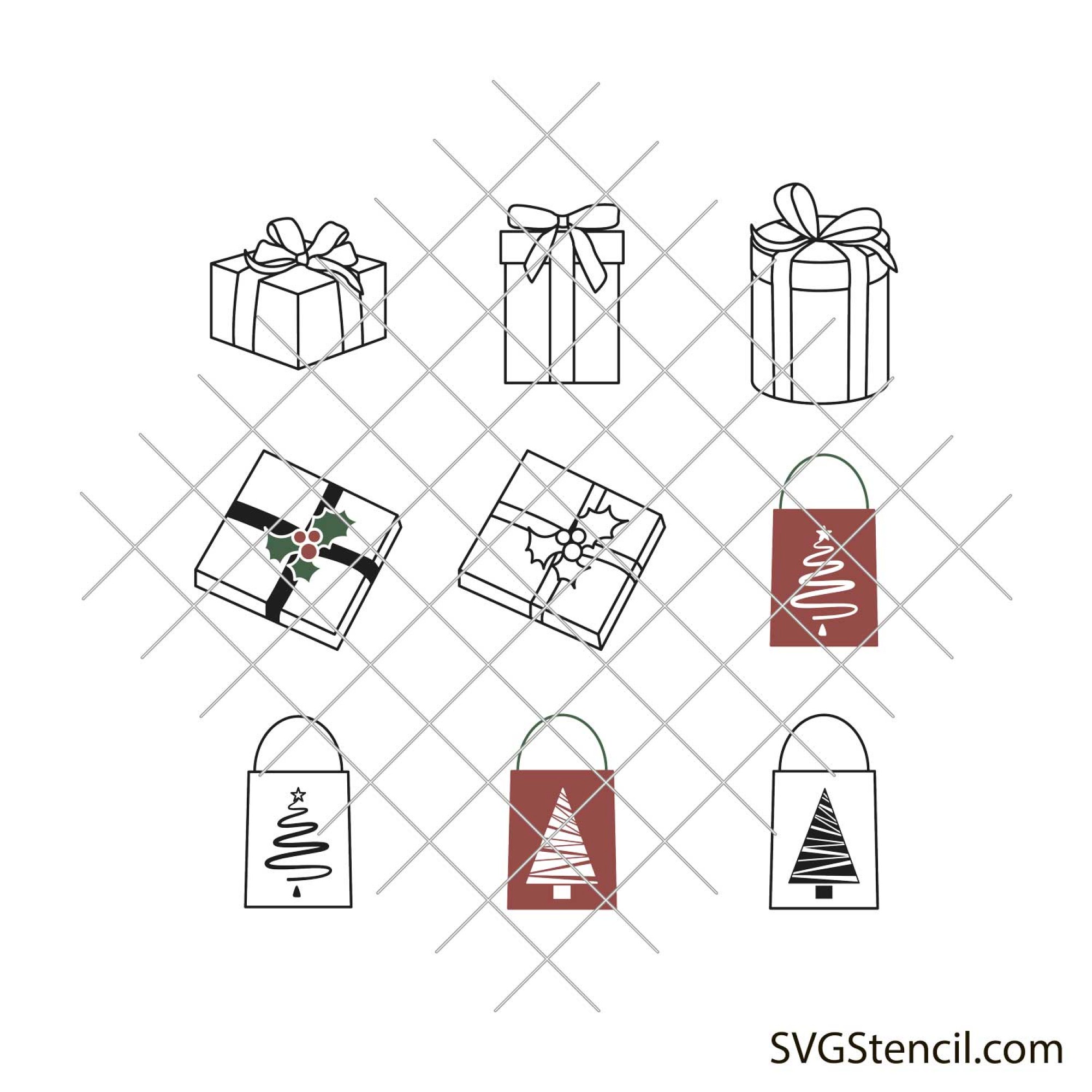 Birthday gift svg | Gift box cut file | Wedding candy box - SVGStencil