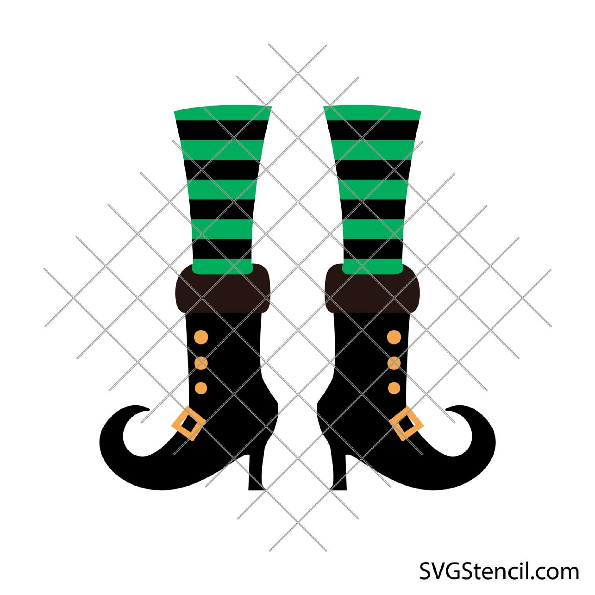 Witch shoes svg | Witches boots svg | Witch clipart - SVGStencil