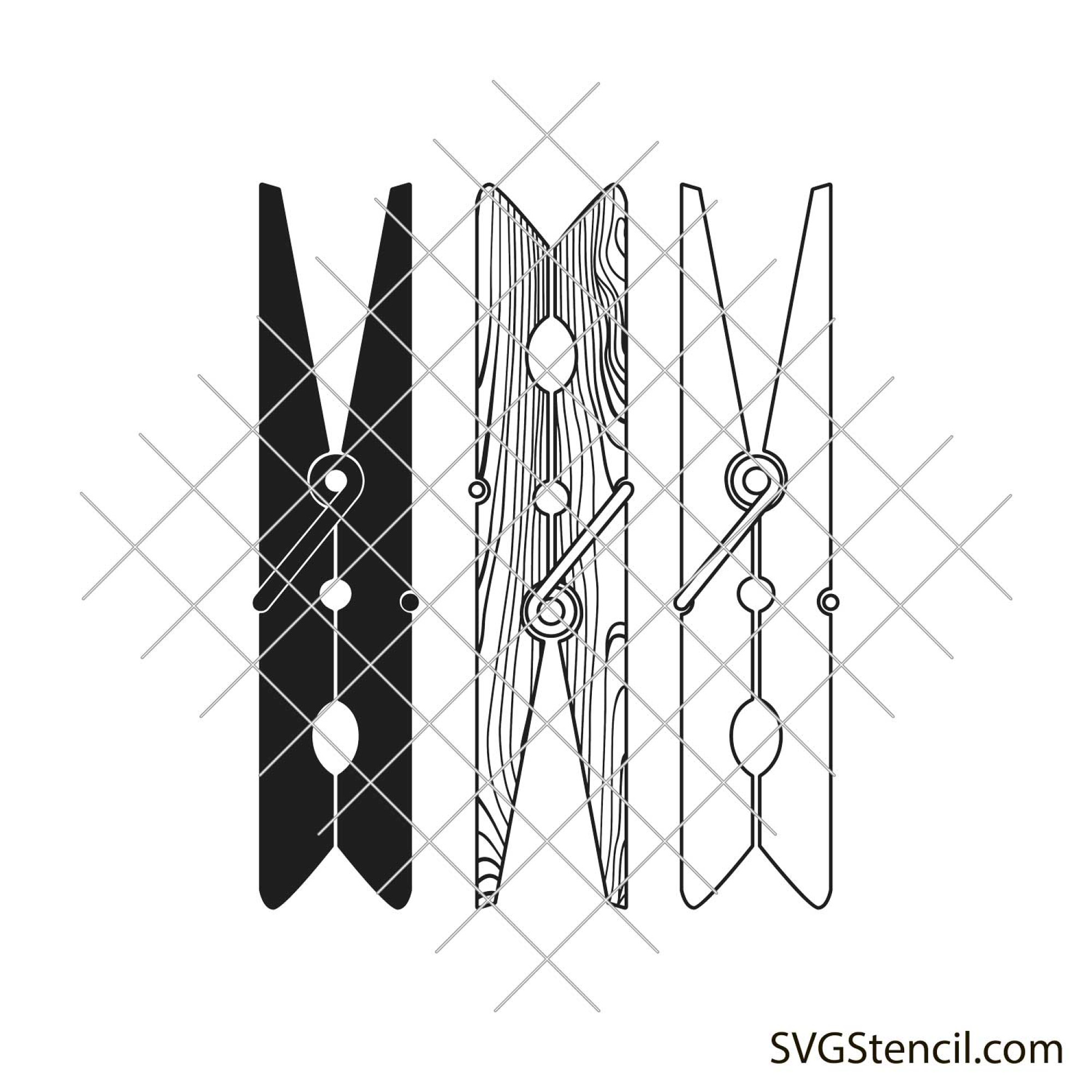 Clothespin svg | Clothes peg svg | Washhouse svg - SVGStencil