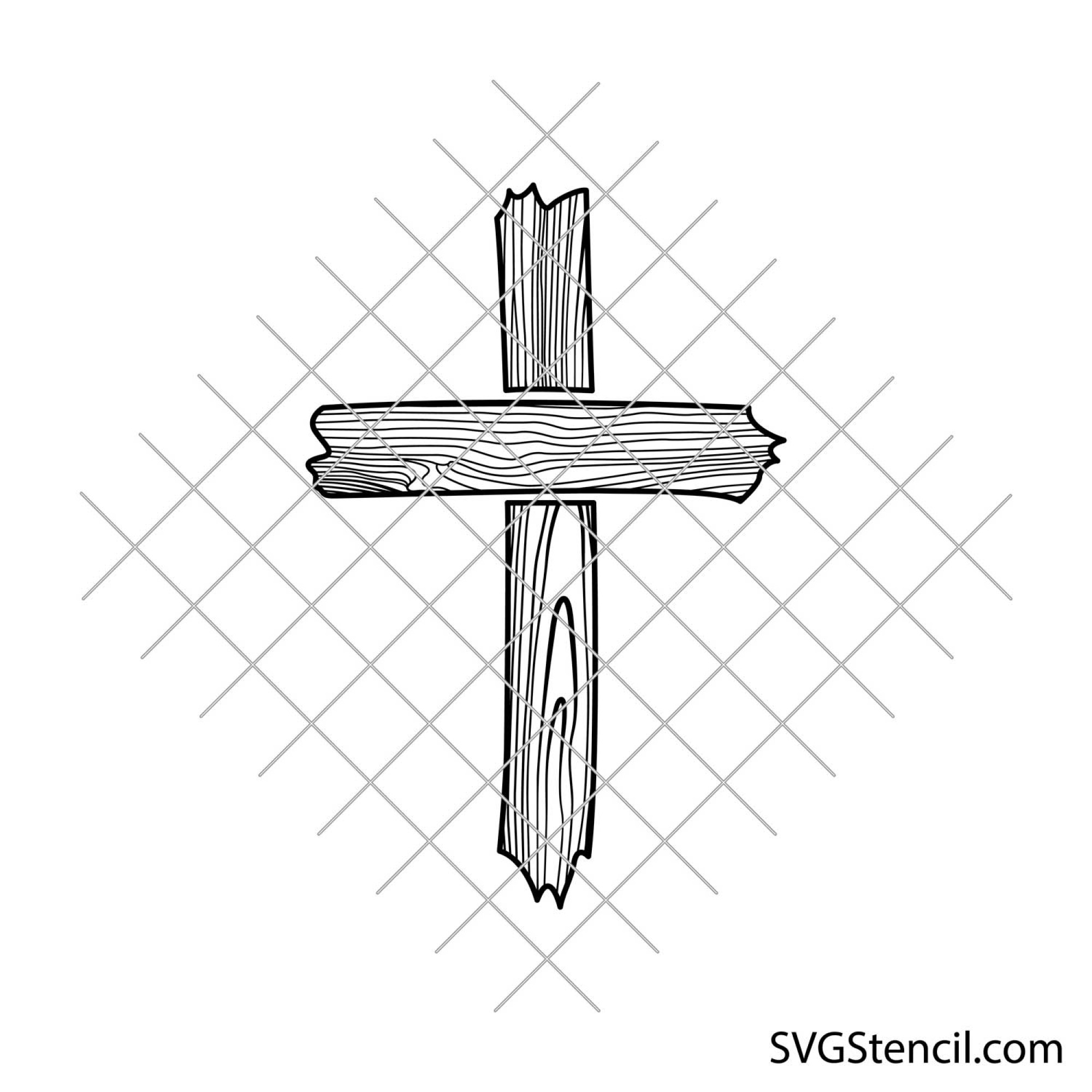 Distressed cross svg | Decorative cross svg | Christian svg - SVGStencil