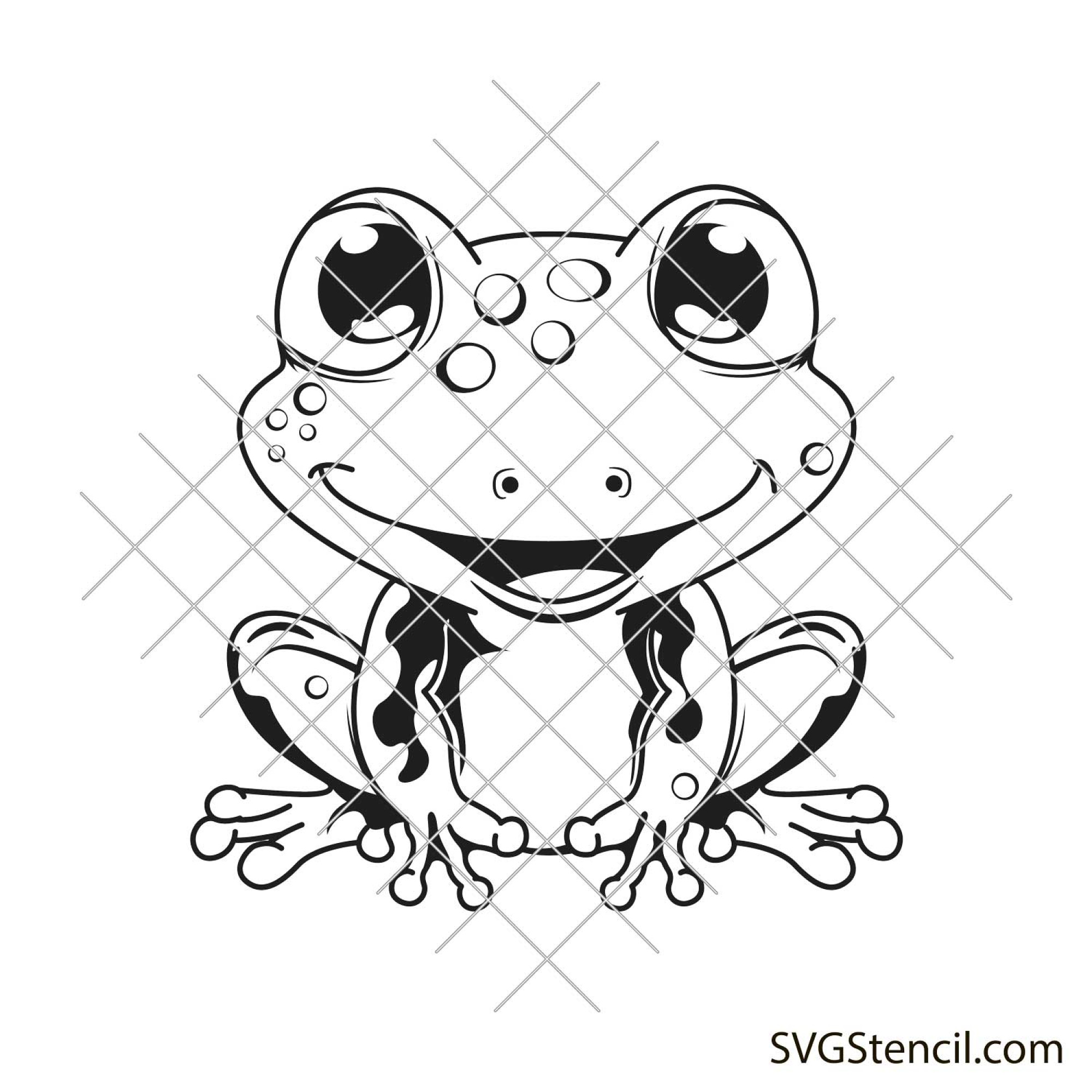 Cute frog svg | Tree frog svg | Cartoon frog svg - SVGStencil